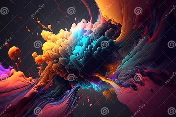 Colour Explosion in a Dark Space. Spatial Sequence Synesthesia Concept ...