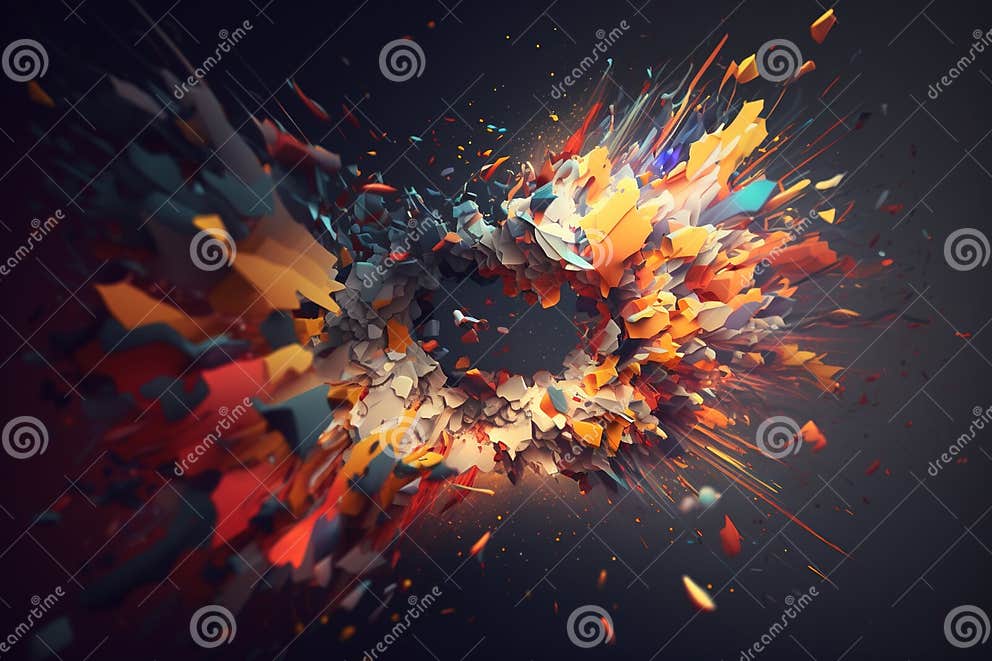 Colour Explosion in a Dark Space. Spatial Sequence Synesthesia Concept ...