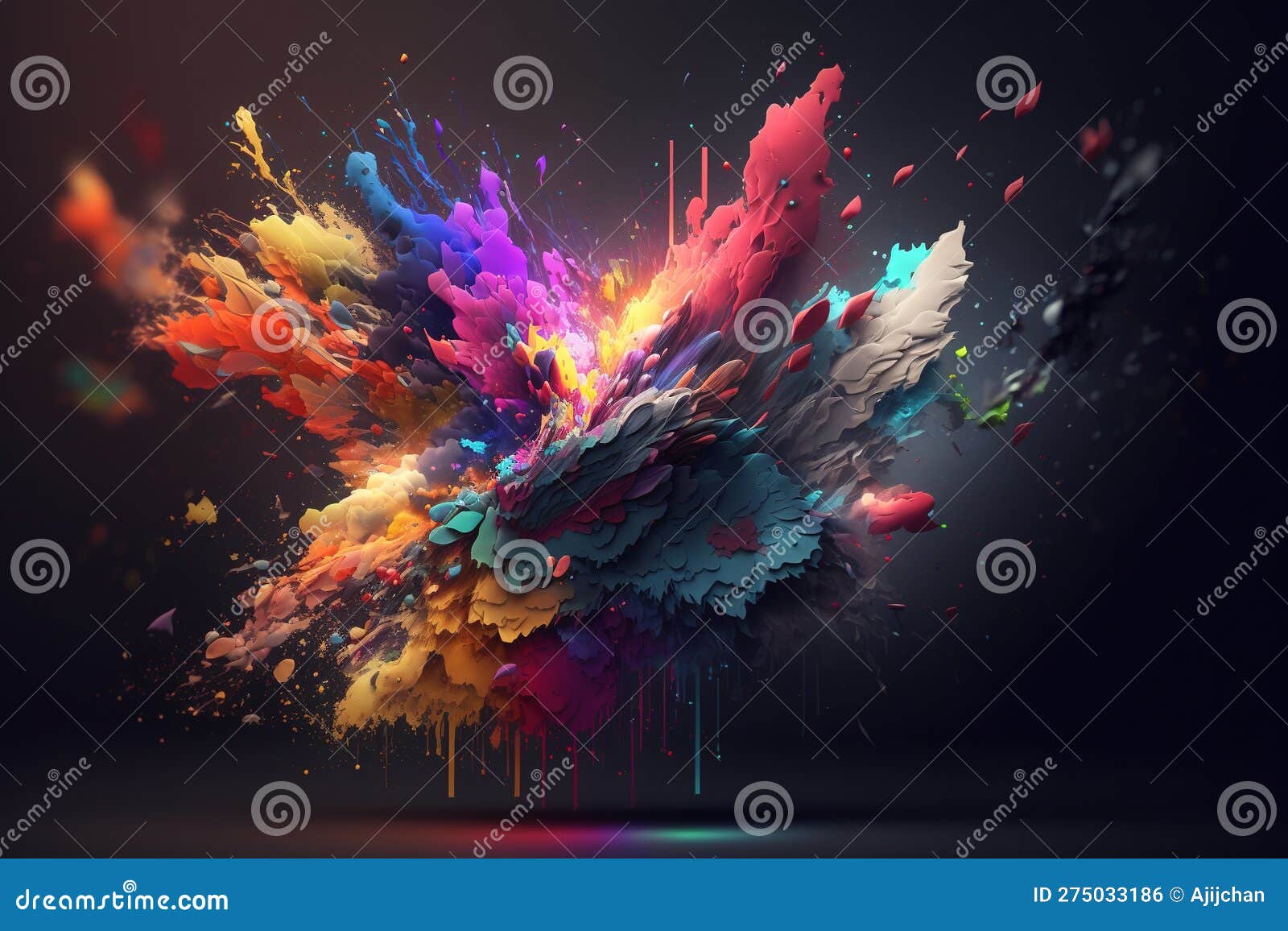 Colour Explosion in a Dark Space. Spatial Sequence Synesthesia Concept ...