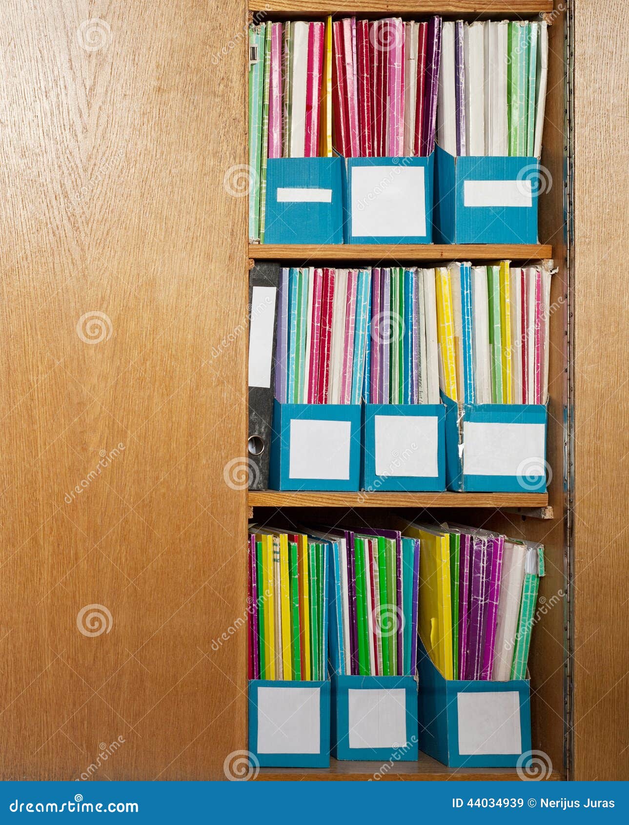 Colour File Folders in Office Cupboard Stock Image - Image of cabinet ...