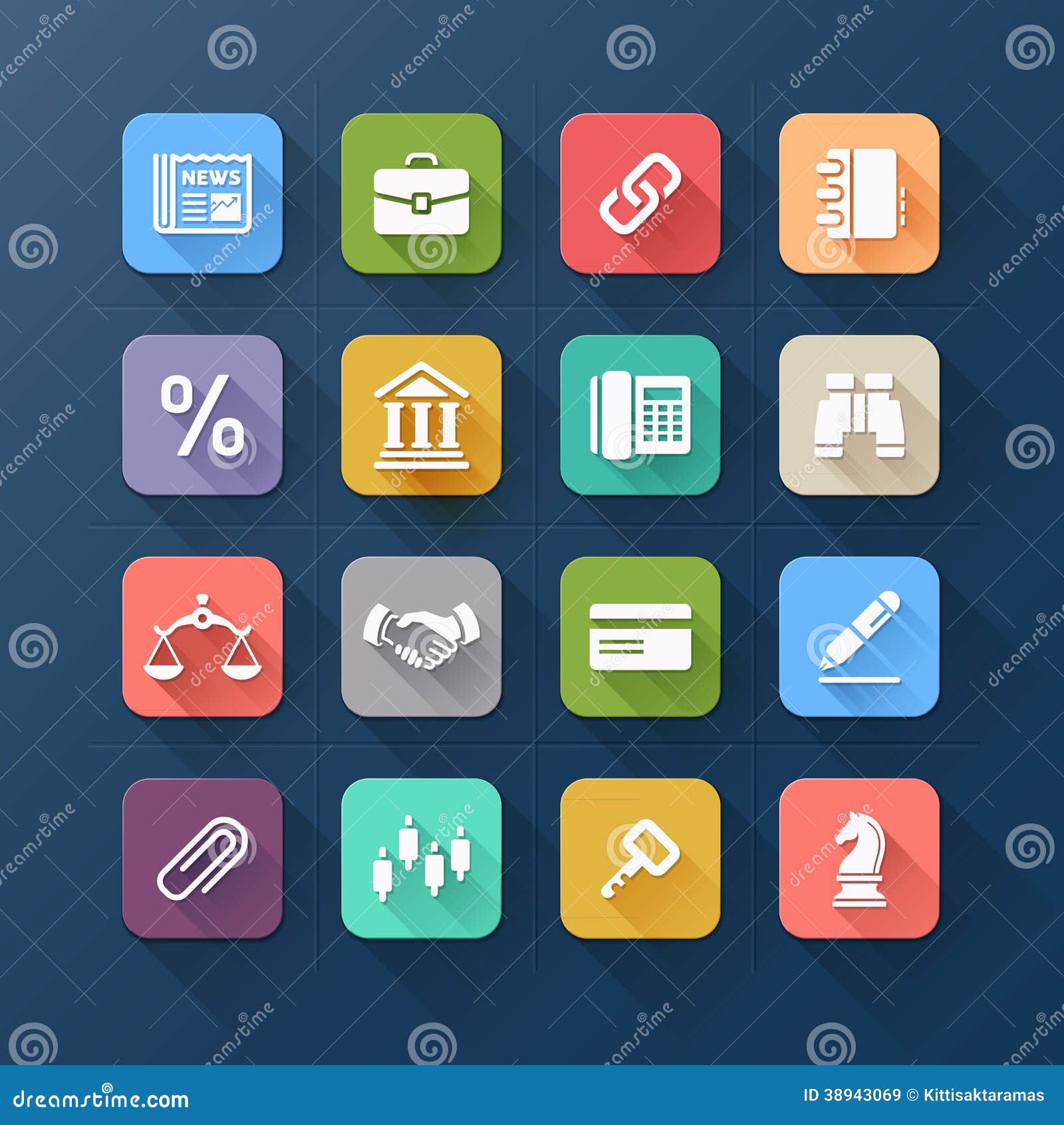 Colour Flat Icons for Business and Website Design. Stock Vector ...