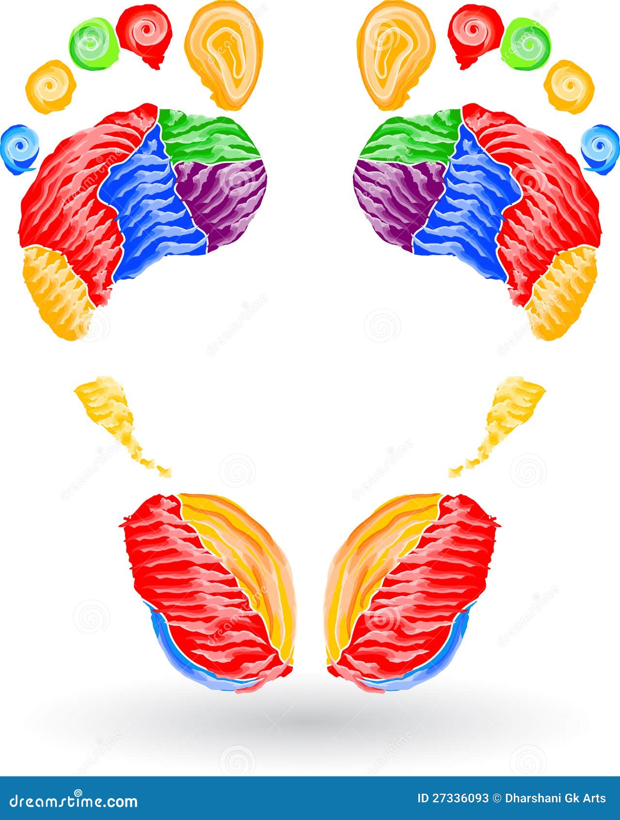 Colourful Footprint Background Stock Photography | CartoonDealer.com ...