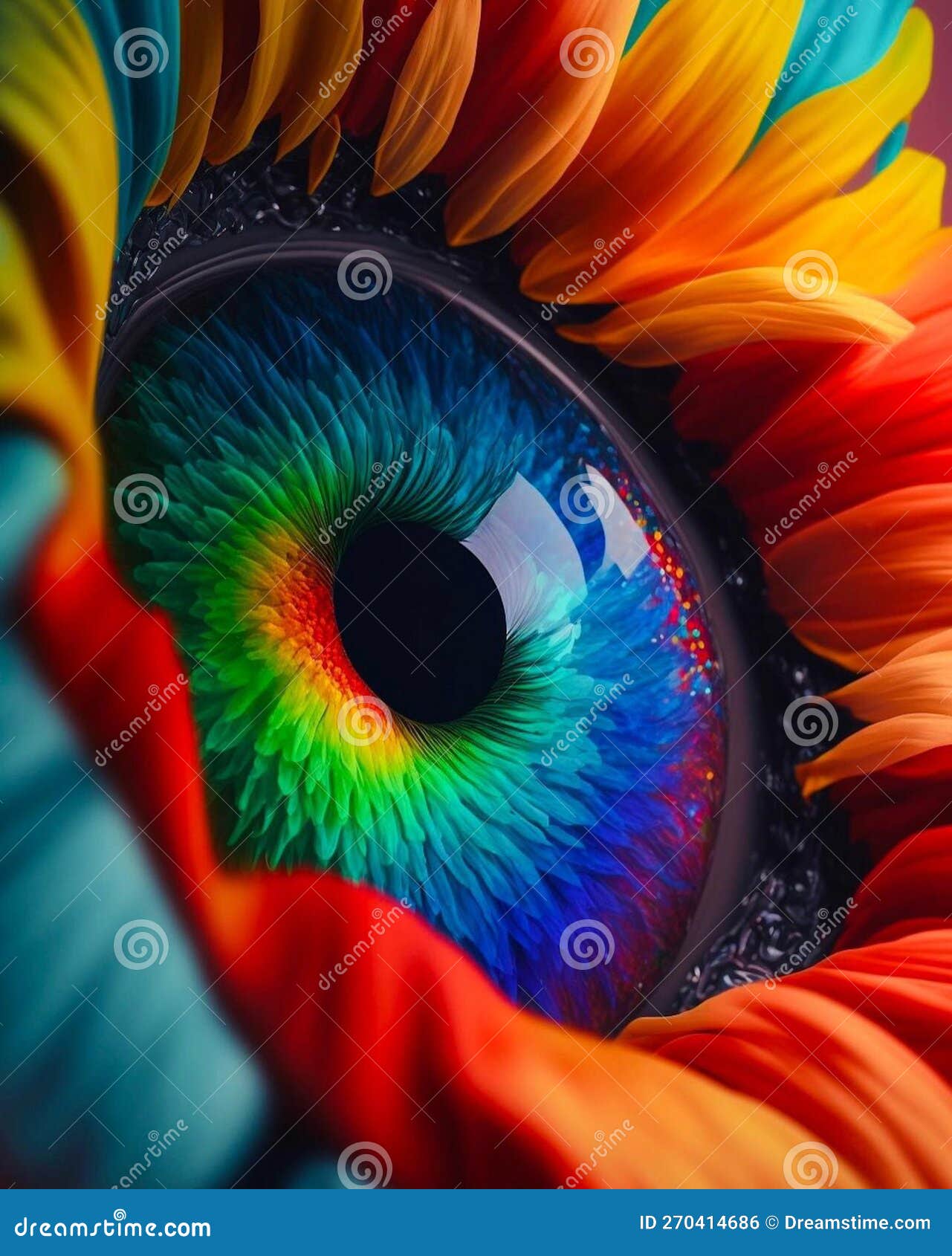 Colour full eye close up stock illustration. Illustration of flower ...