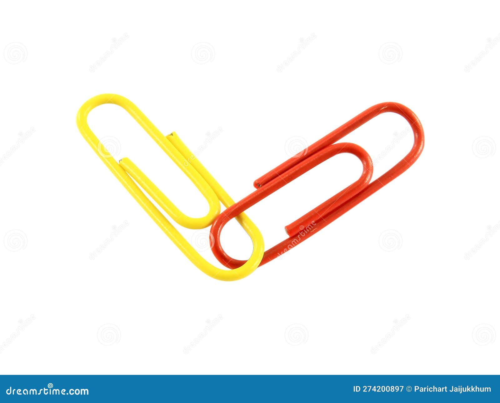 Colour Full Paper Clip on White Background with Clipping Path Stock ...