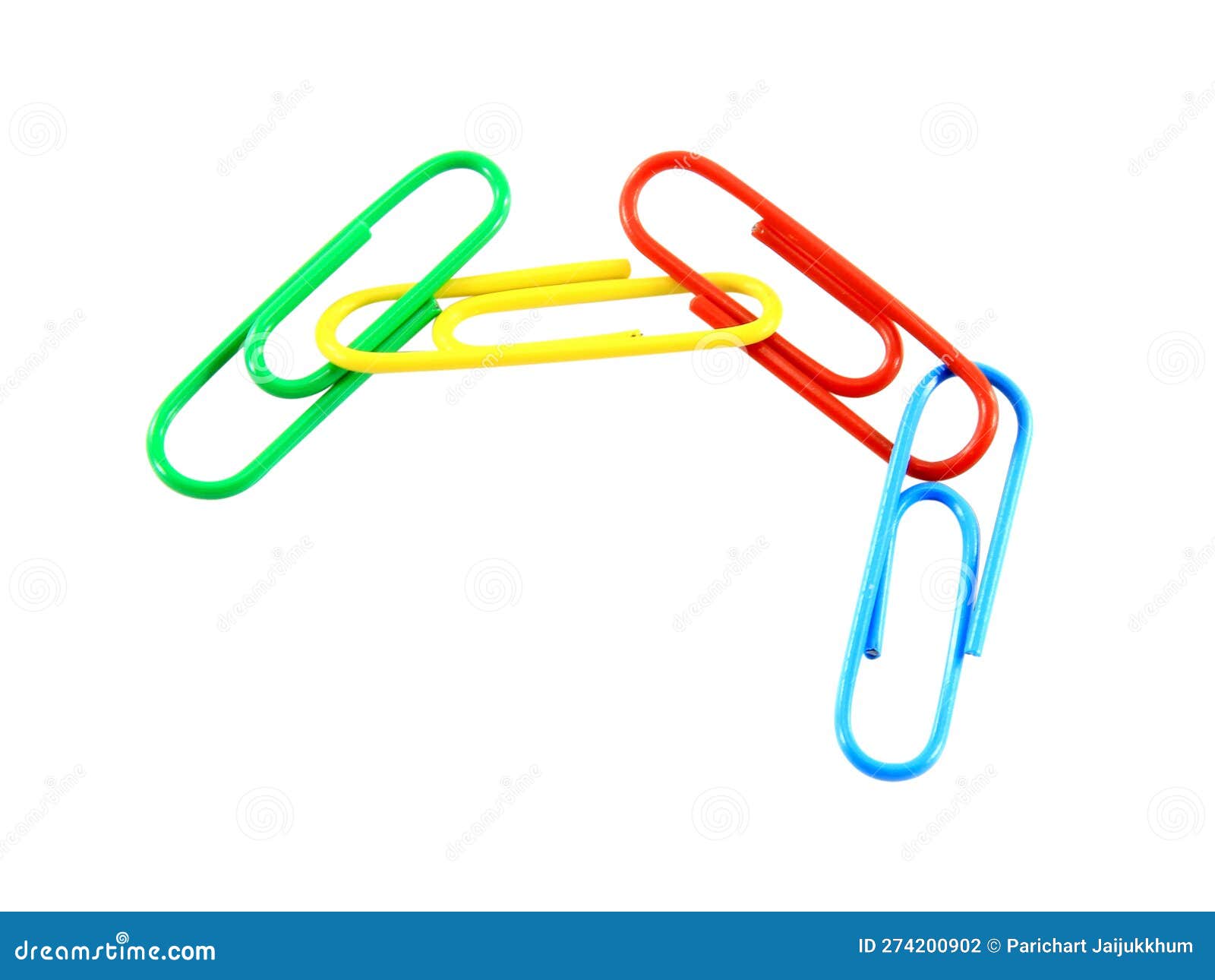 Colour Full Paper Clip on White Background with Clipping Path Stock ...