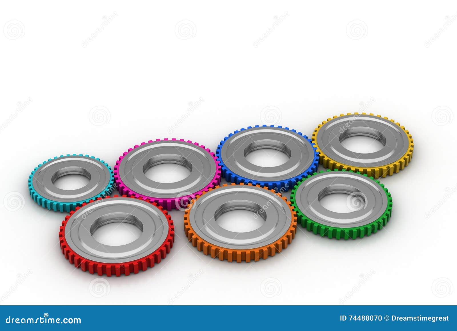 Colour gears stock illustration. Illustration of equipment - 74488070
