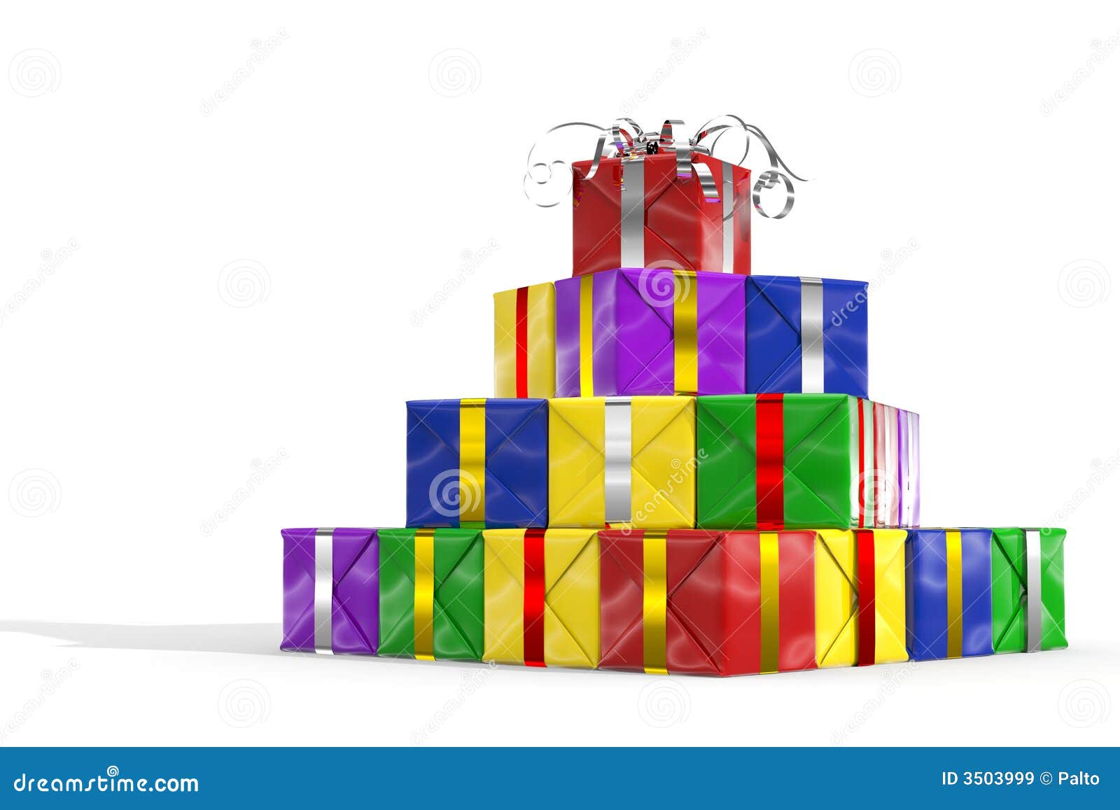 Colour Gift Box on Isolated Stock Illustration - Illustration of heap ...