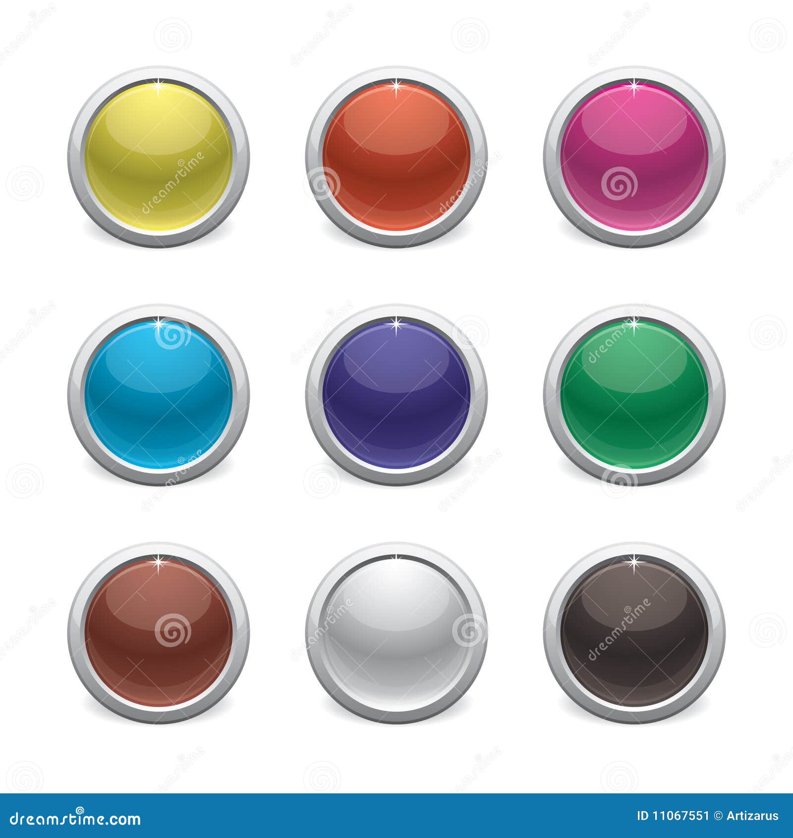 Colour glossy buttons stock vector. Illustration of blue - 11067551