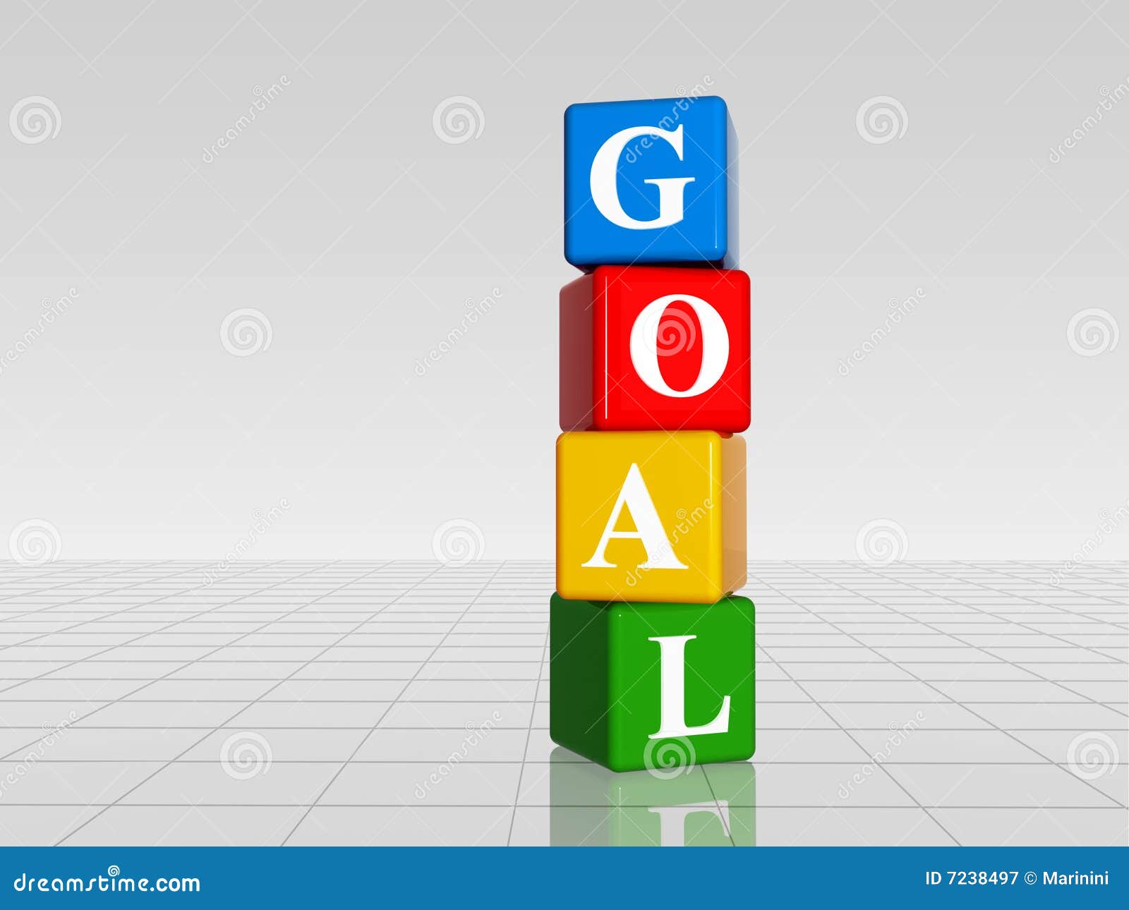 Colour Goal with Reflection Stock Illustration - Illustration of ...