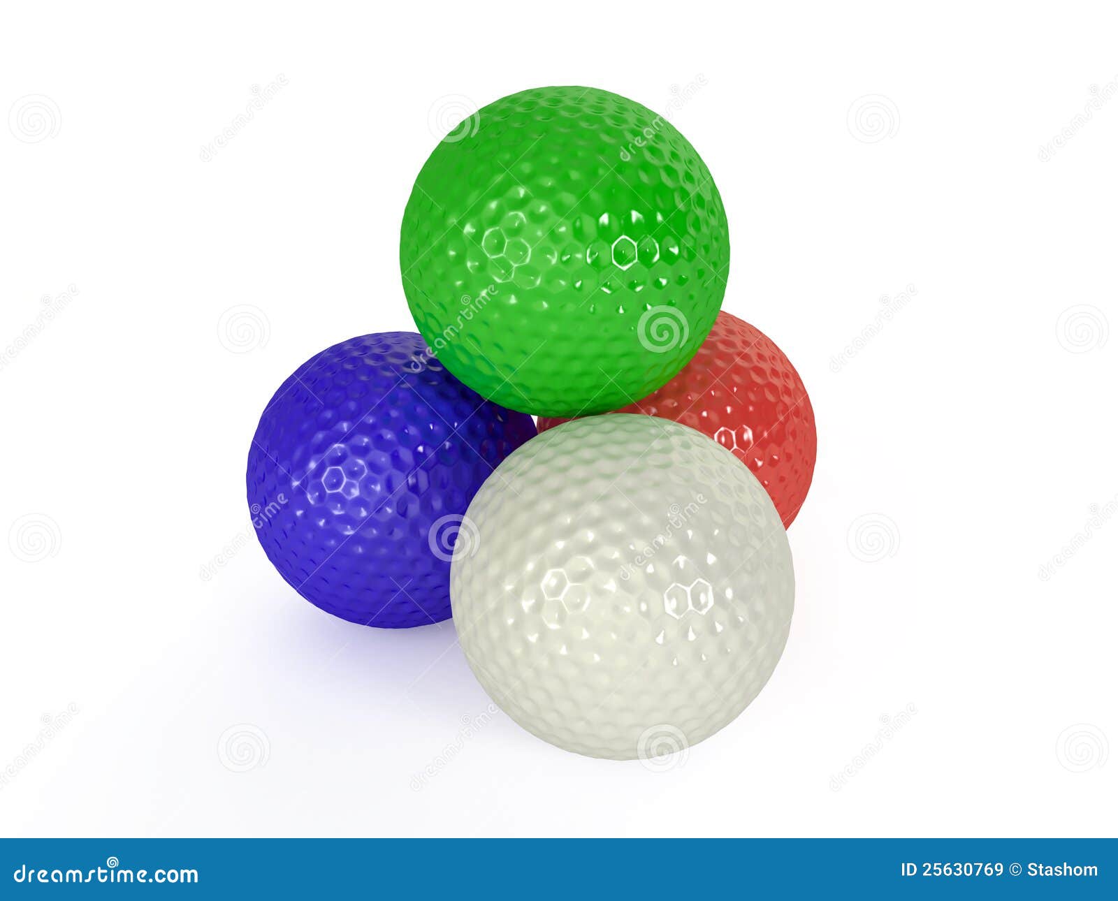 Colour golf balls isolated stock illustration. Illustration of bright ...