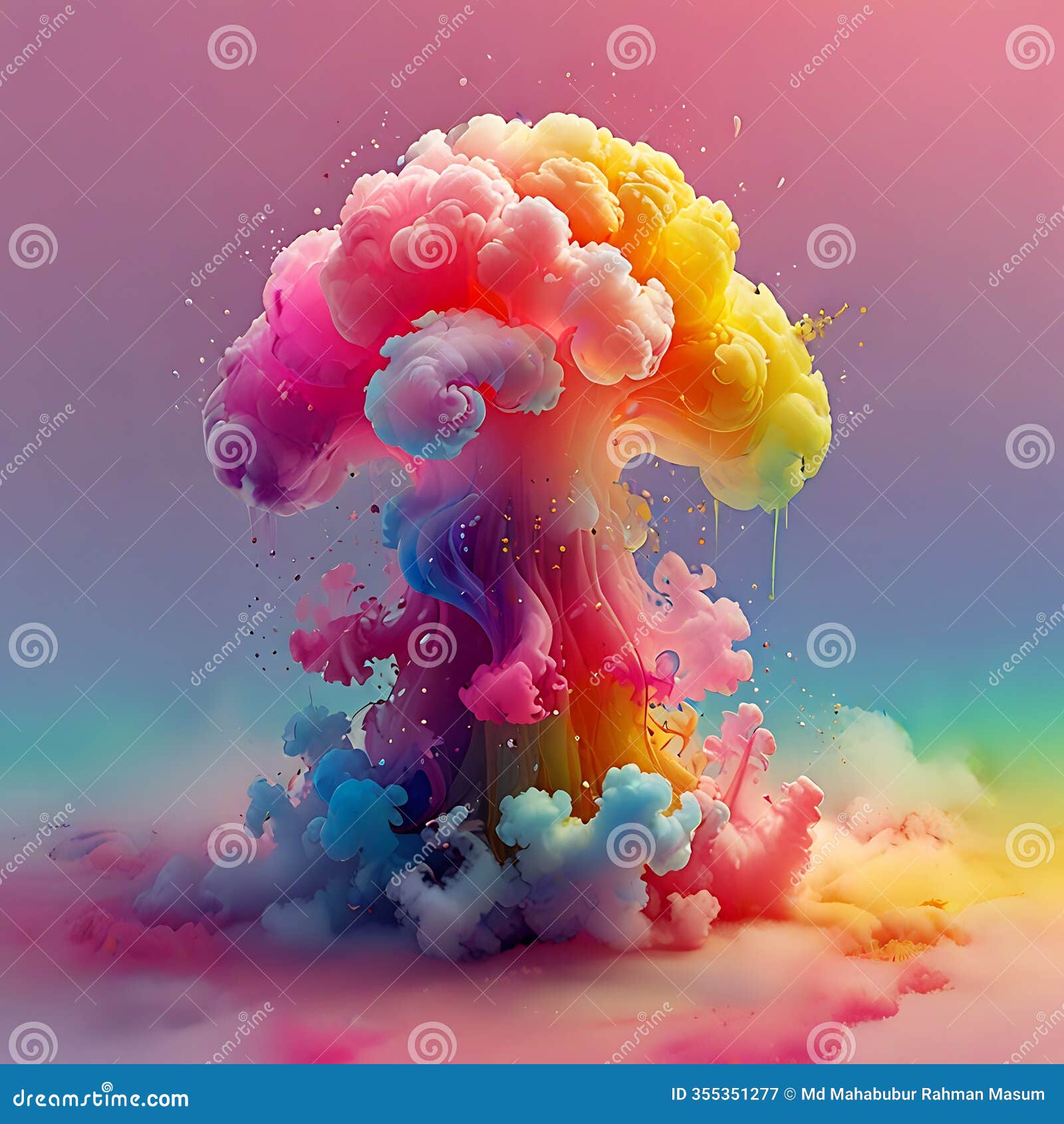 Colour Gradient Tree Isolated Background Stock Illustration ...
