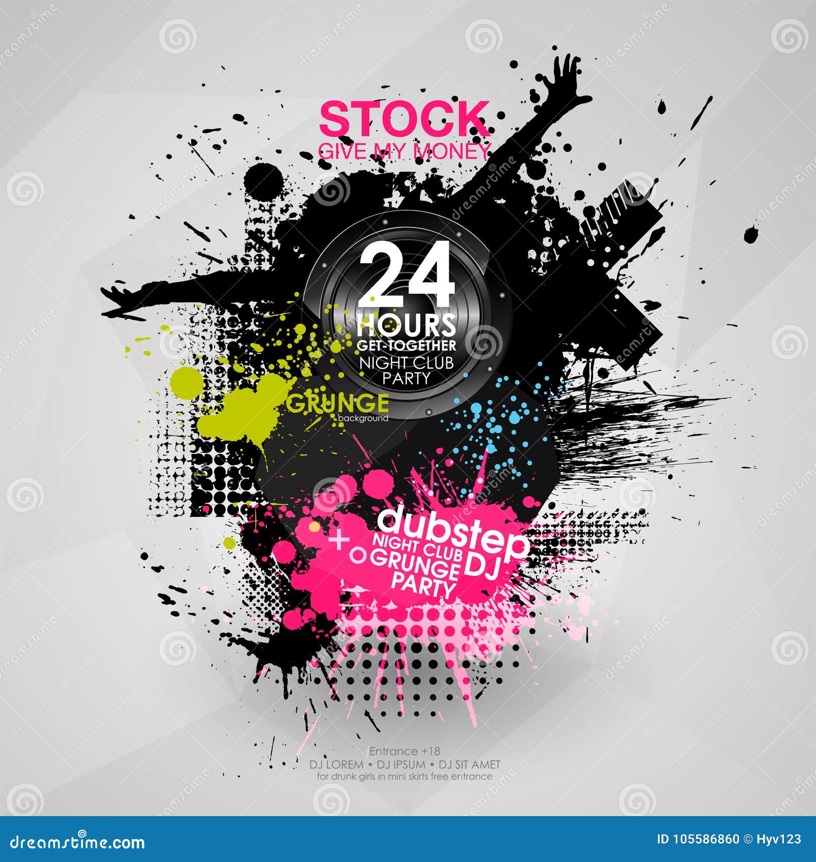 Colour Grunge the Poster. Template Grunge Party Stock Vector ...