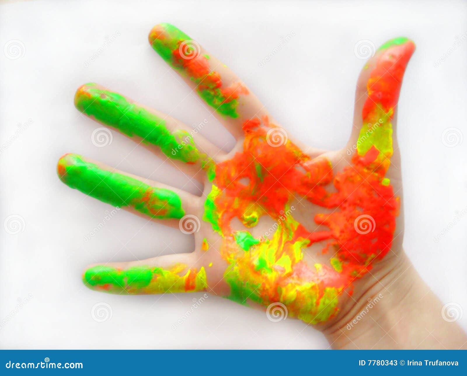 Colour hand stock image. Image of green, orange, paint - 7780343