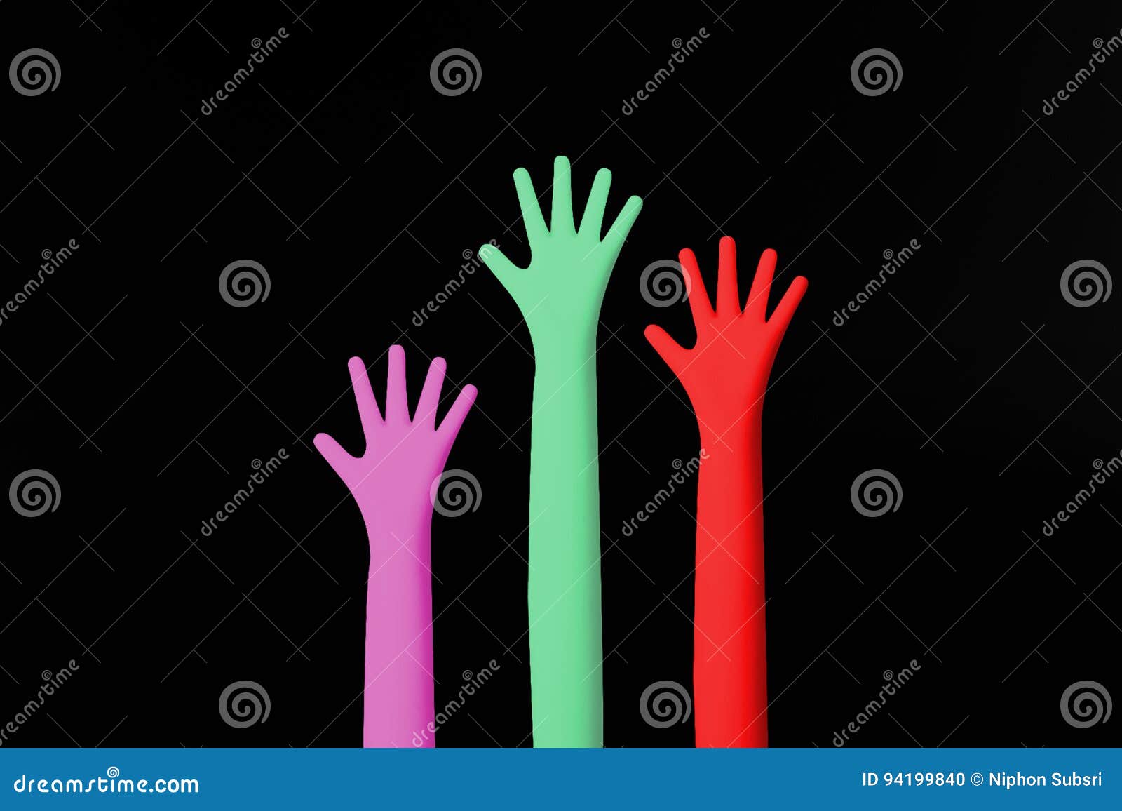 Colour Hands Up Image Closeup Stock Photo - Image of choice, hands ...