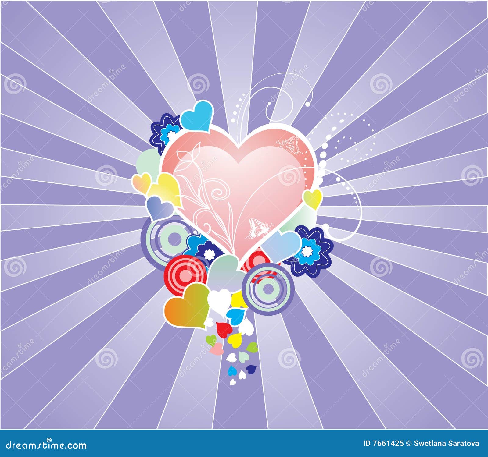 Colour hearts stock vector. Illustration of design, heart - 7661425