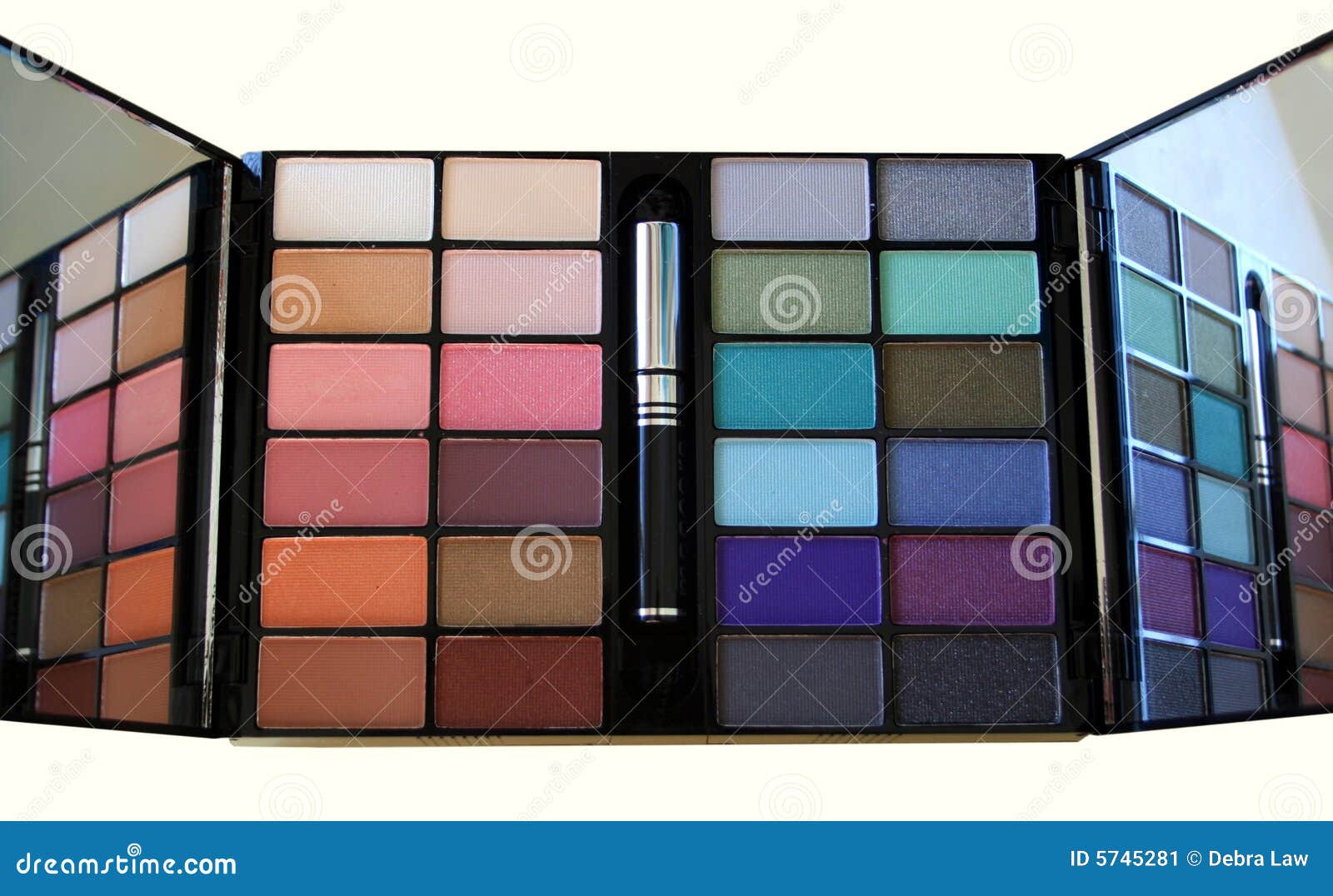 Colour Makeup Palette stock image. Image of palette, brush - 5745281