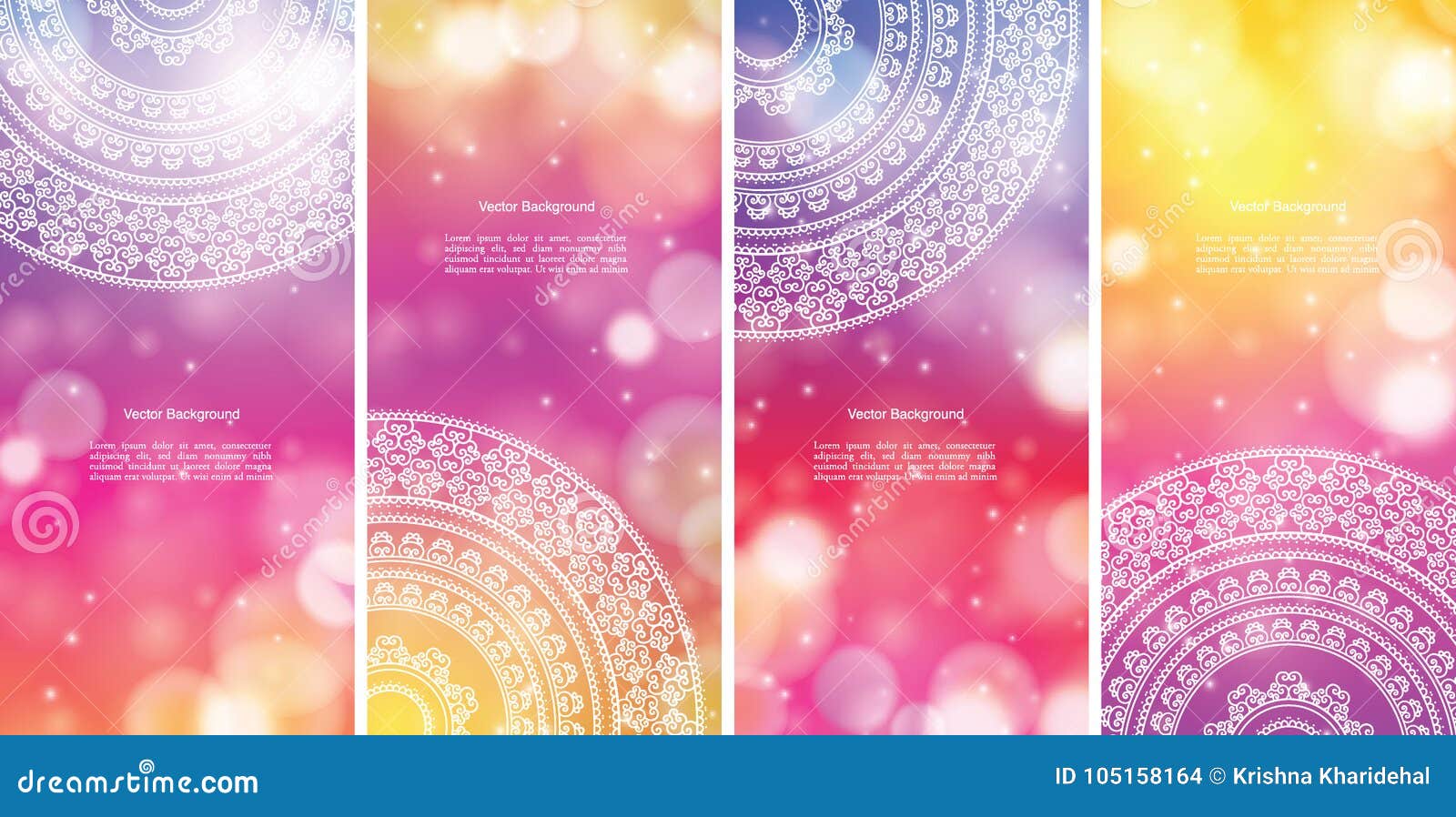 Colour Mandala Banners stock vector. Illustration of mandala - 105158164