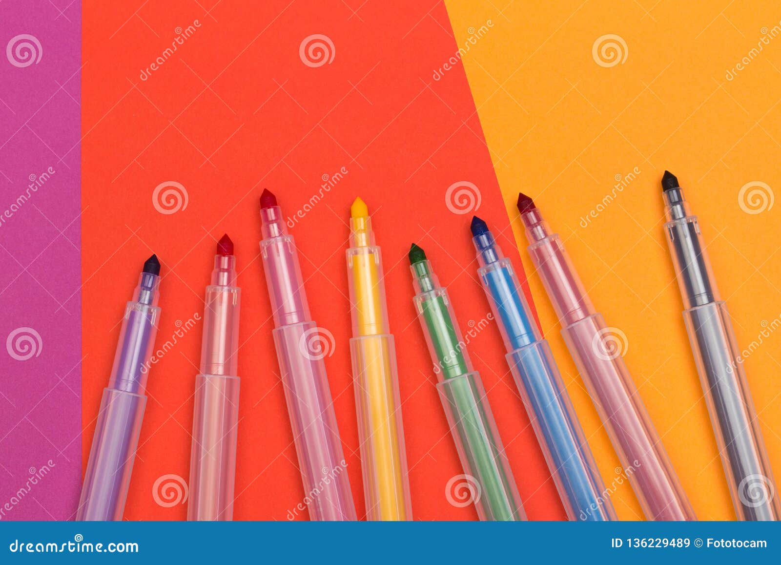 Colour Markers on Colour Background Stock Image - Image of creativity ...
