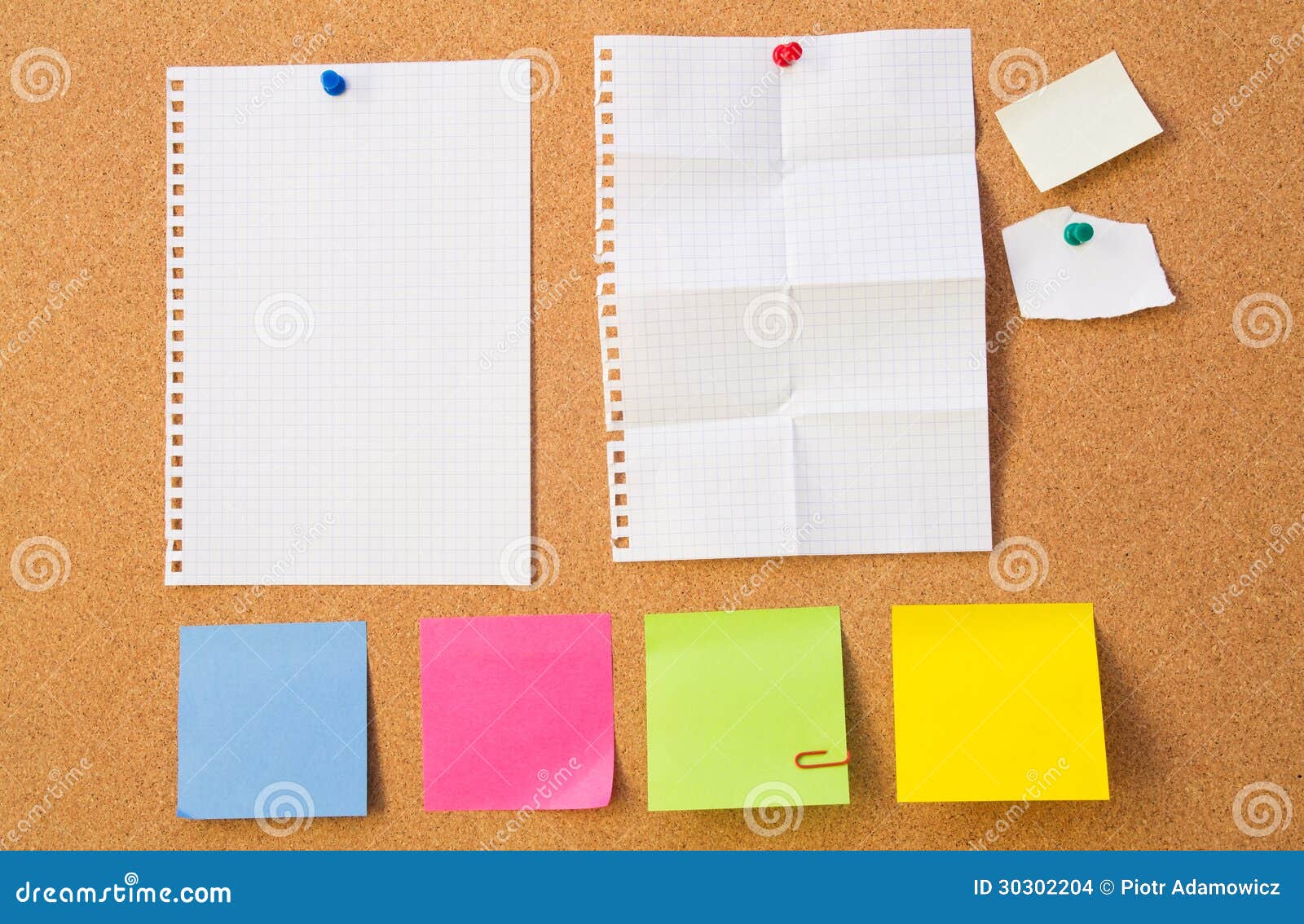 Colour Note Papers on Pin Board. Stock Photo - Image of label, teach ...