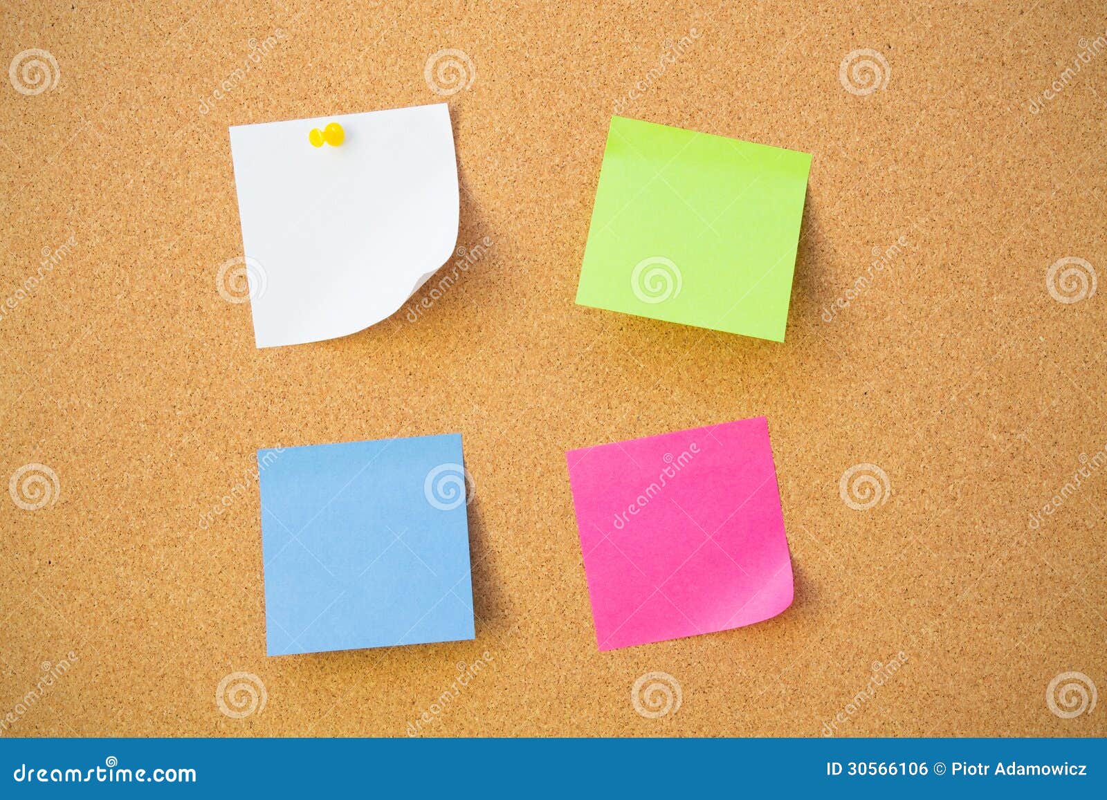 Colour Note Papers on Pin Board. Stock Photo - Image of letter ...