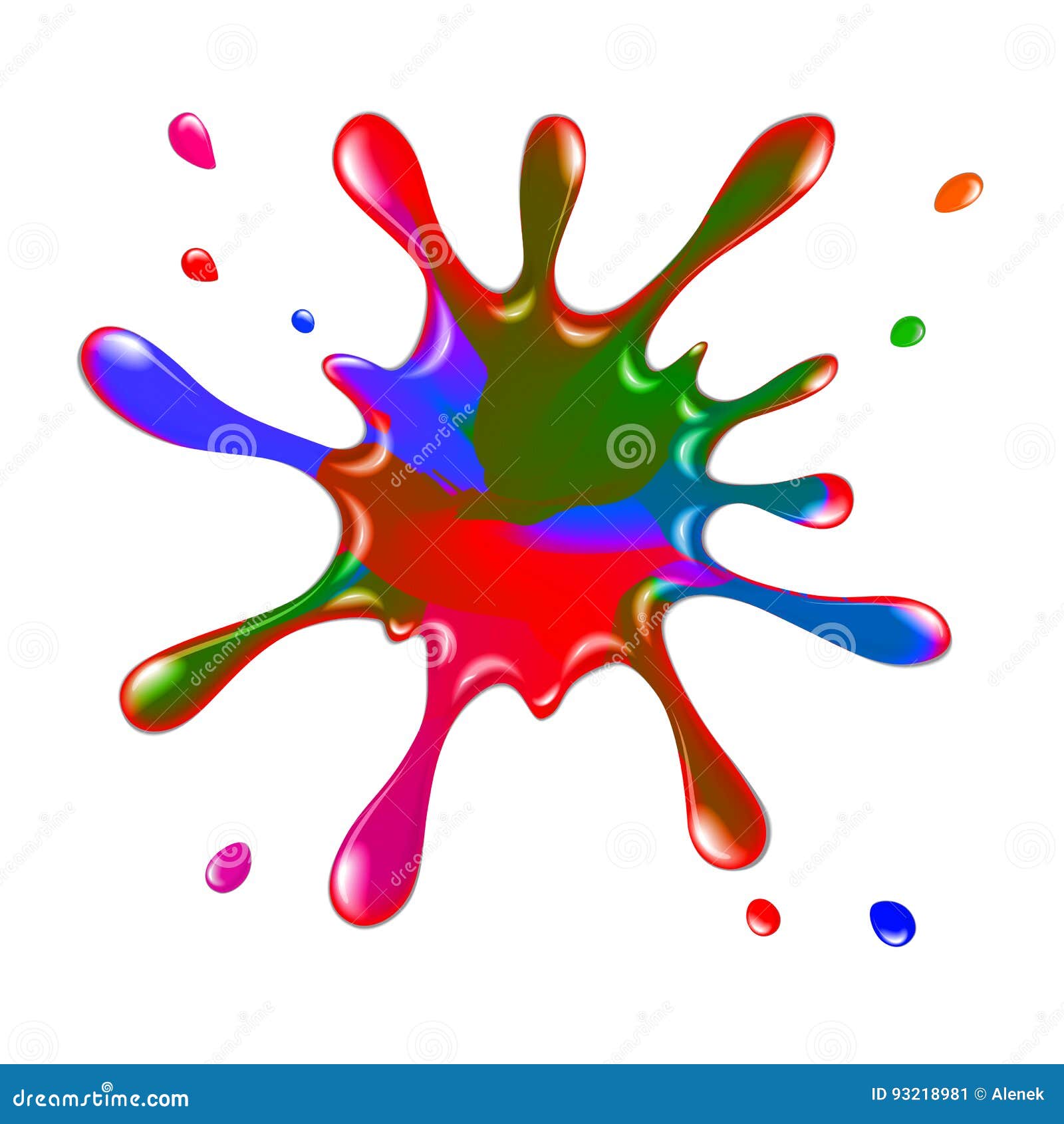 Colour Paint Blot, Splashes and Drops Stock Vector - Illustration of ...