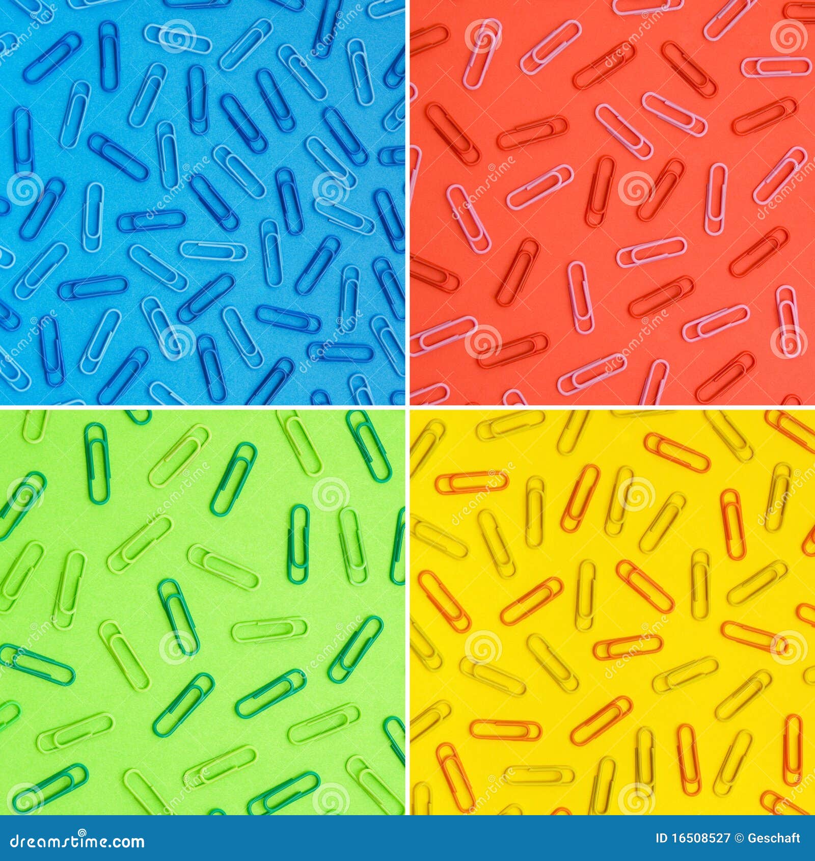 Colour Paper Clips on Colourful Paper Stock Image - Image of close ...