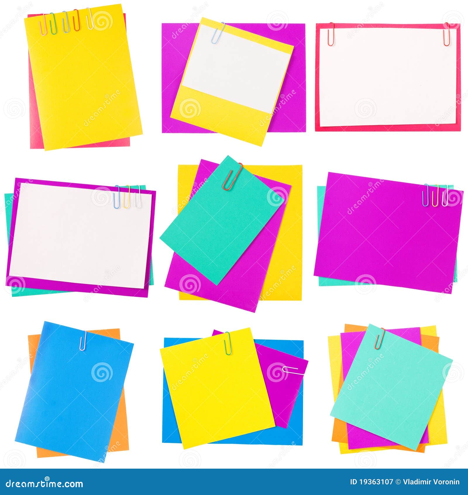 Colour Paper with a Paper Clip. Collage Stock Image - Image of colour ...