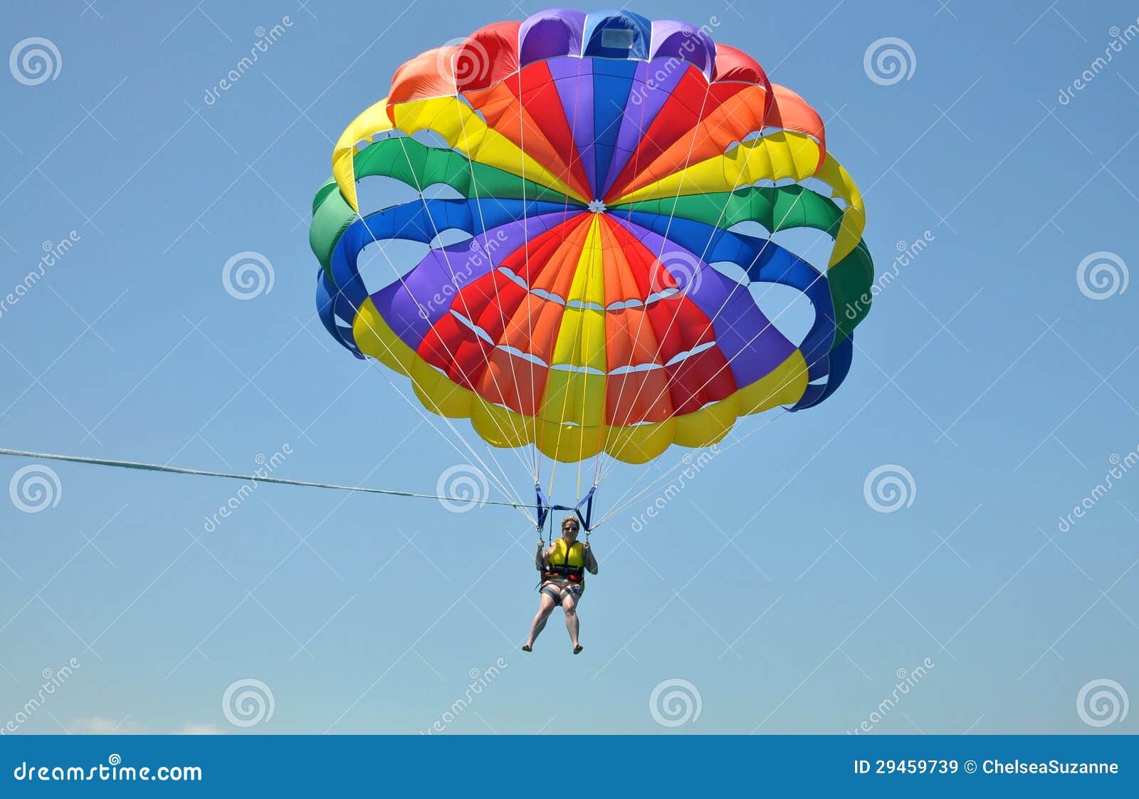 Colour Parasail High Up in the Blue Sky Stock Image - Image of island ...