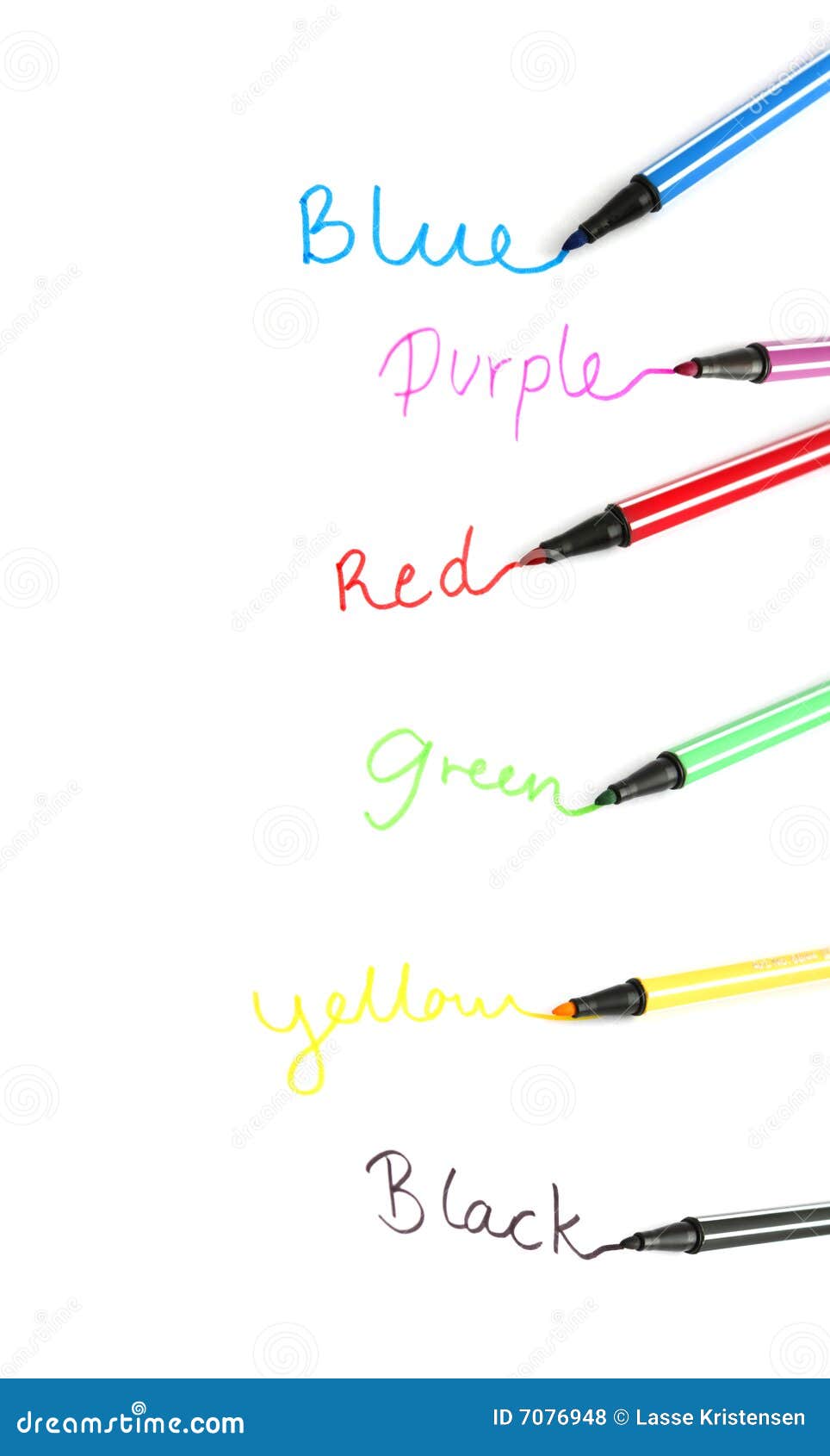 Colour pen stock photo. Image of draw, isolated, colourful - 7076948