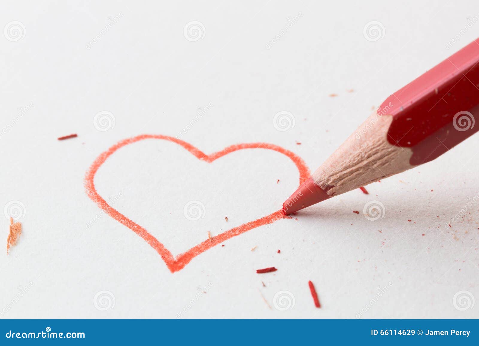 Colour Pencil Displayed in Love Heart Stock Image - Image of card ...