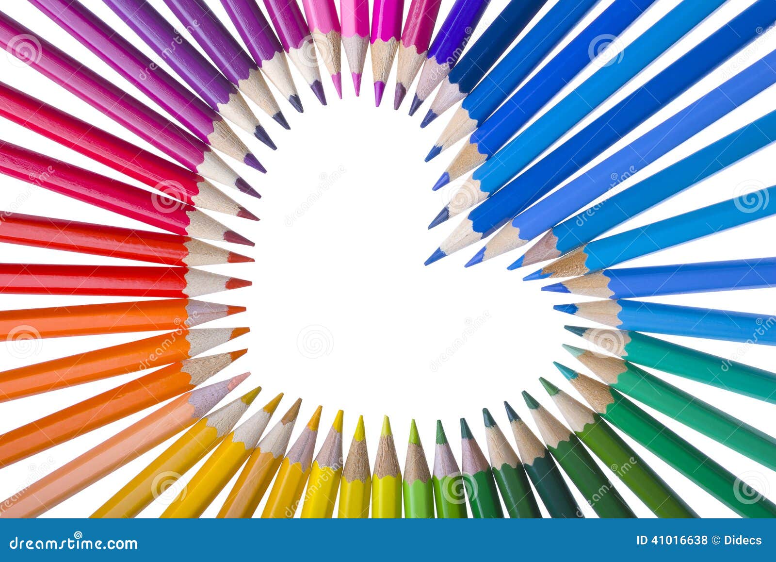 Colour Pencils Arranged in a Heart Shape Stock Photo - Image of color ...