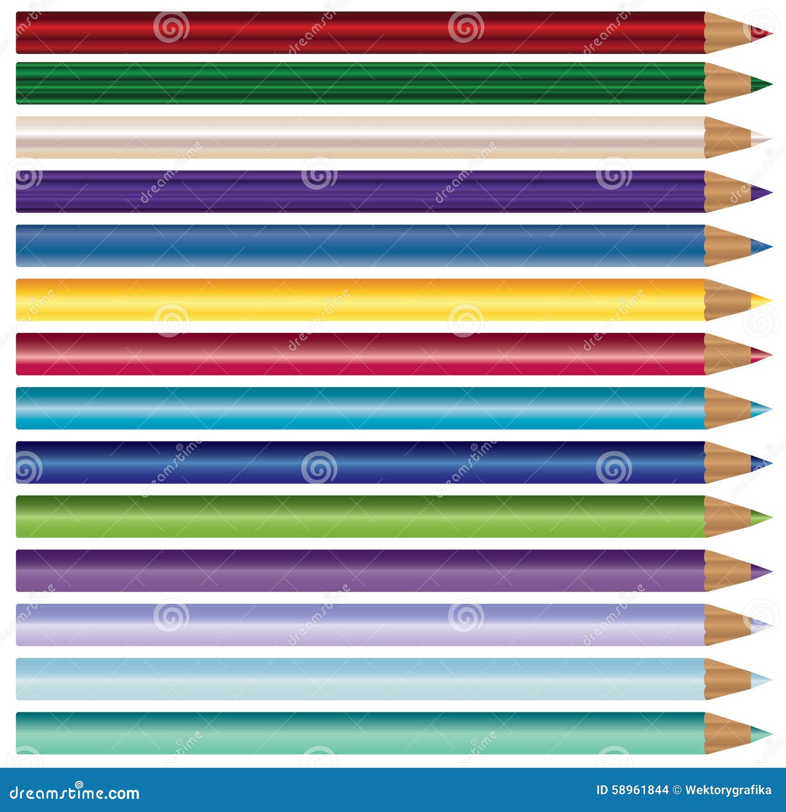 Colour Pencils, Crayons Set Isolated on White Background Stock ...