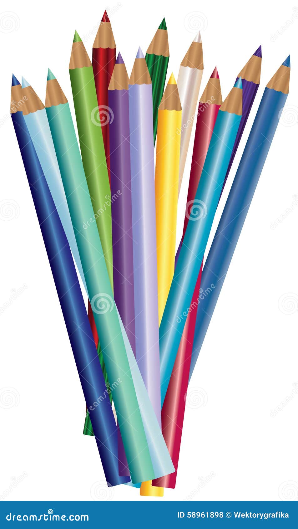 Colour Pencils, Crayons Set on White Background Stock Illustration ...