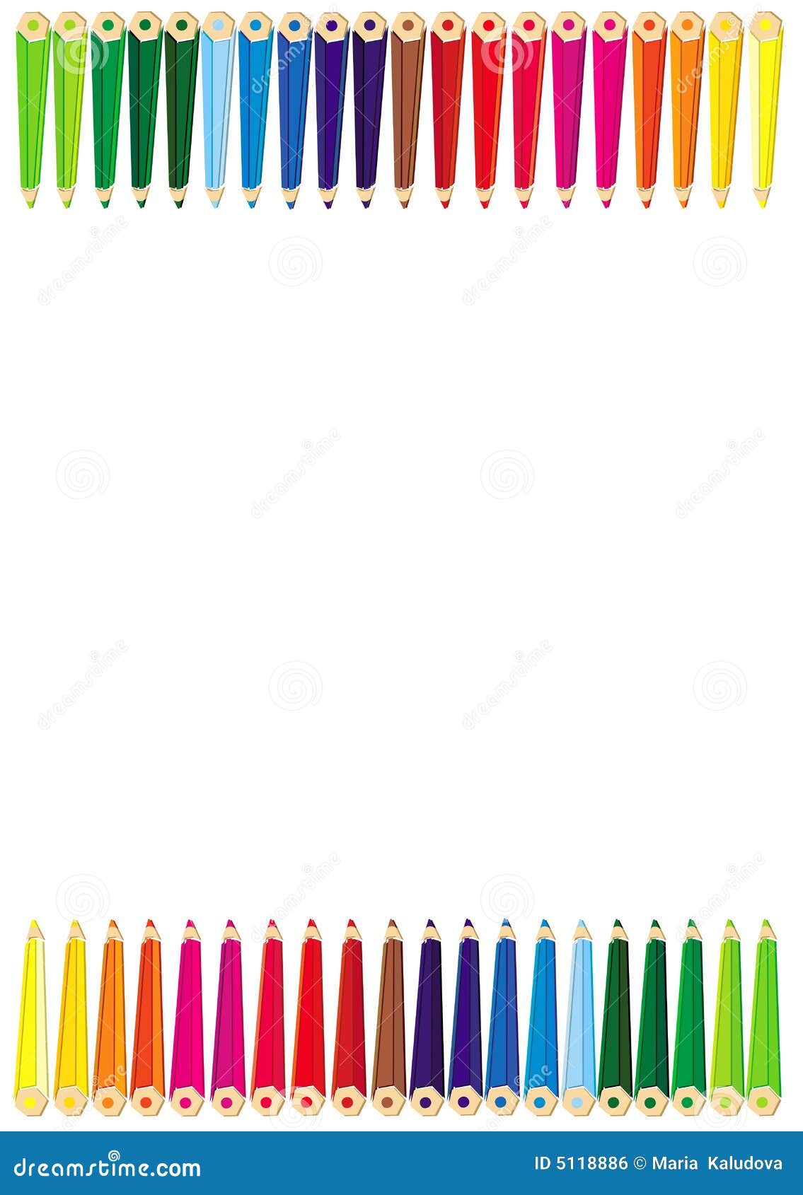 Colour pencils frame stock vector. Illustration of equality - 5118886