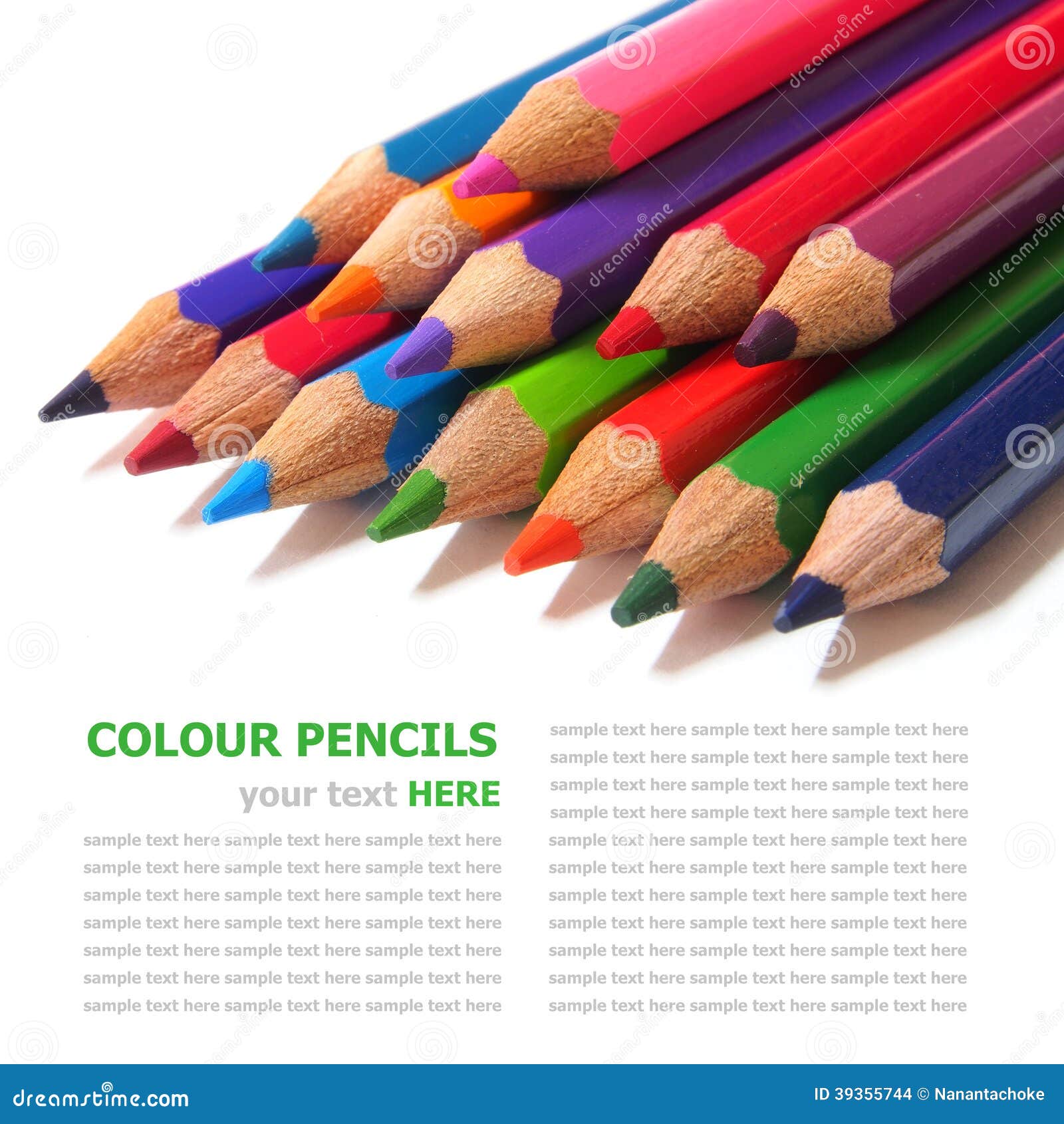 Colour Pencils Isolated on White Stock Photo - Image of draw, palette ...