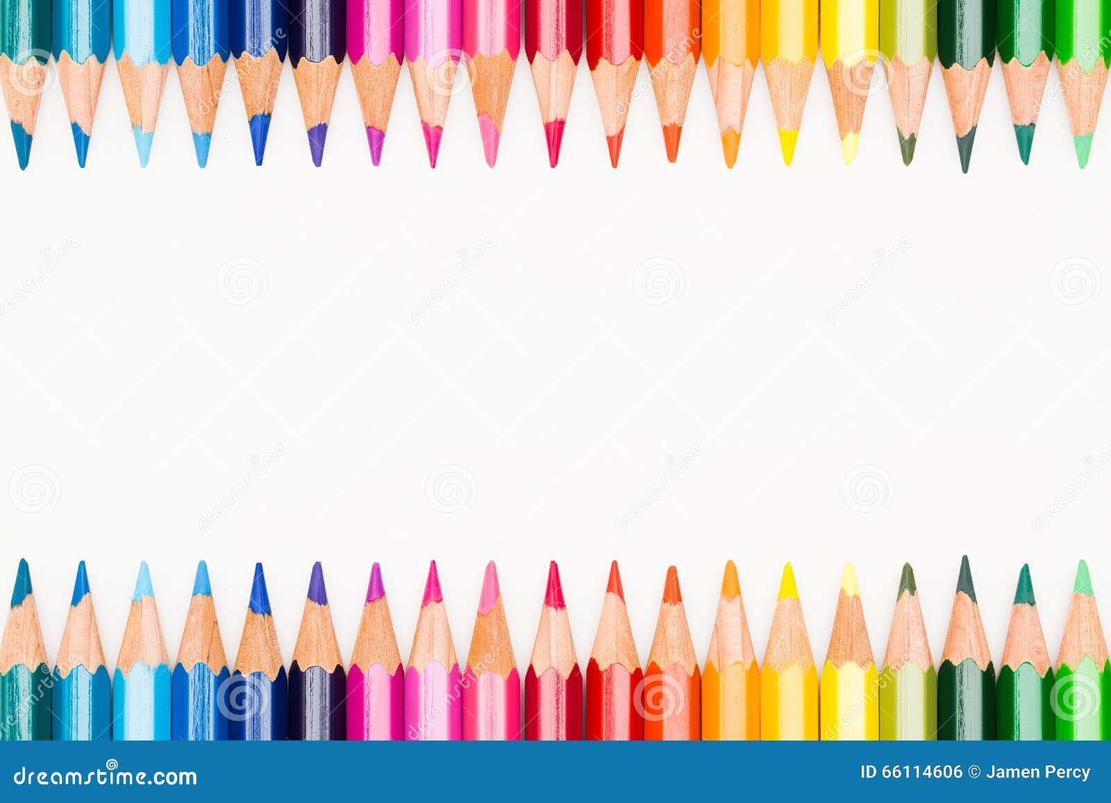 Colour Pencils Lined Up in Row Stock Photo - Image of neat, class: 66114606