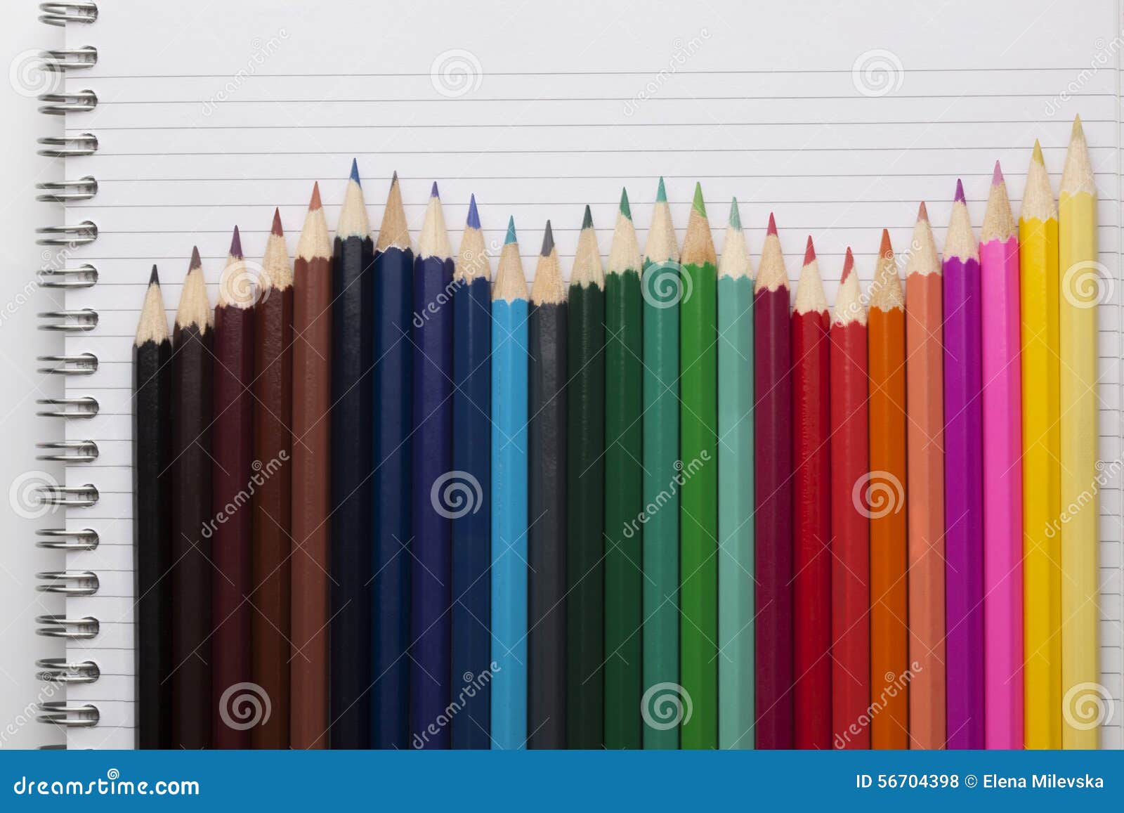 Colour Pencils and Notepad Book Stock Photo - Image of abstract, note ...