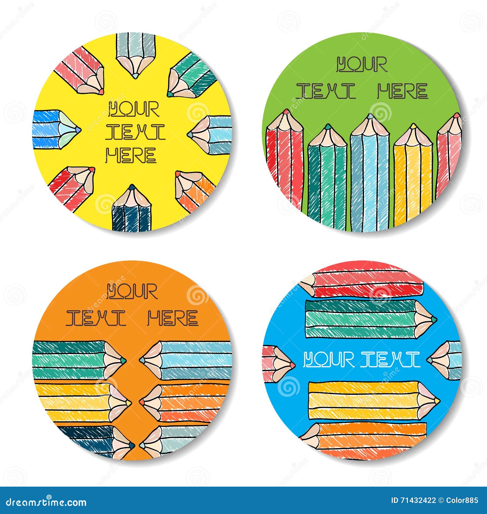 Colour Pencils. Vector Logo Design Template Stock Vector - Illustration ...