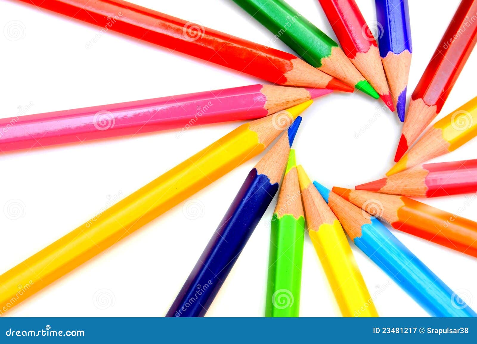 Colour Pencils on a White Background. Stock Image - Image of macro ...