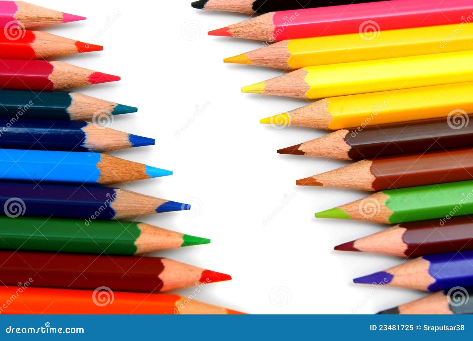 Colour Pencils on a White Background. Stock Image - Image of draw ...