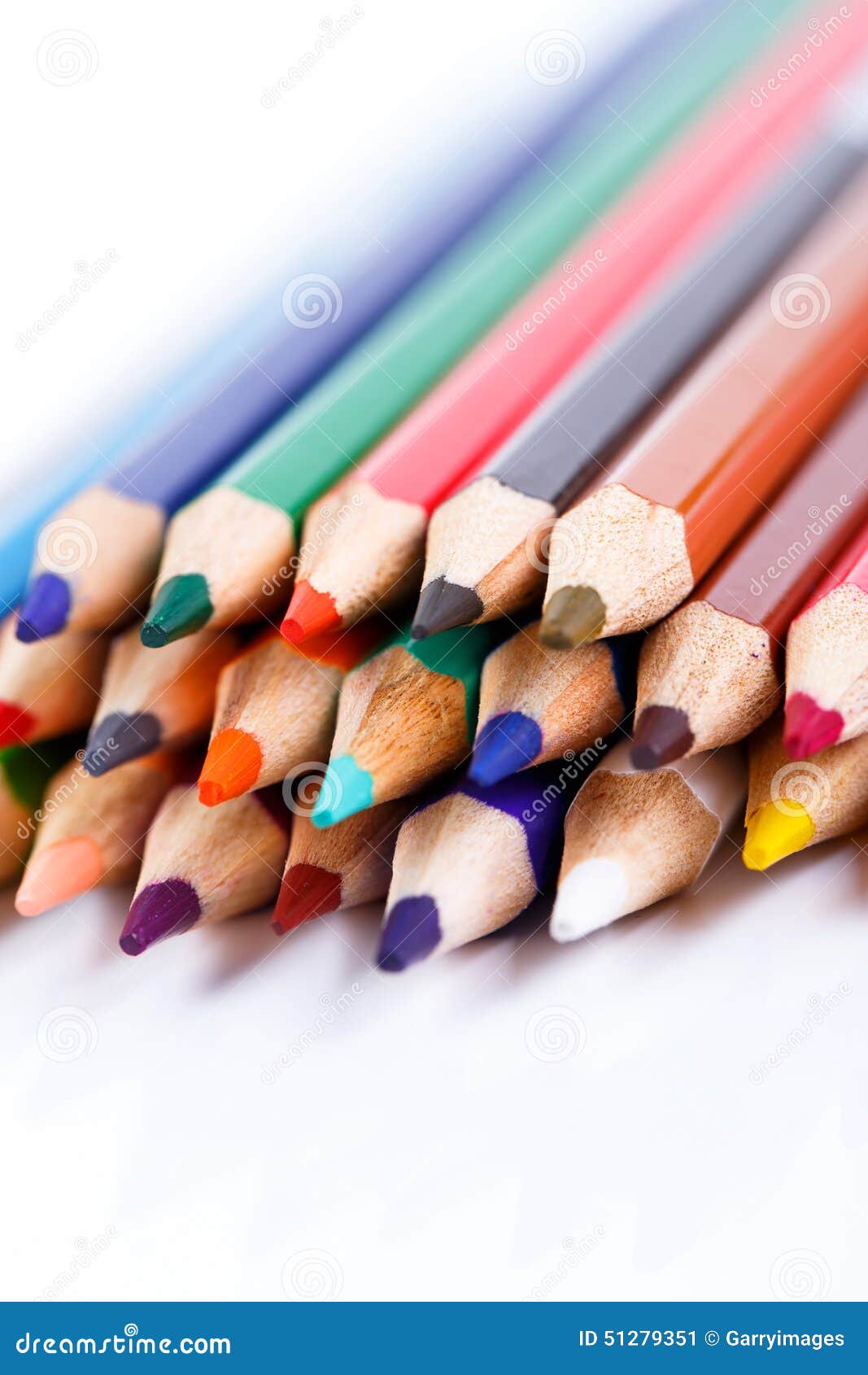 Colour Pencils on White Background Stock Image - Image of background ...
