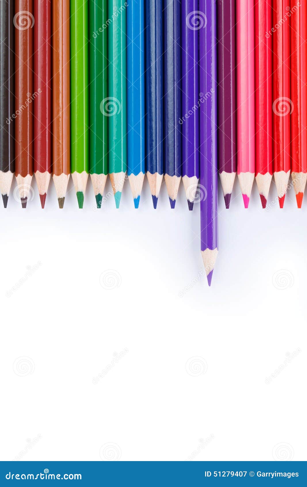 Colour Pencils on White Background Stock Image - Image of school, blue ...