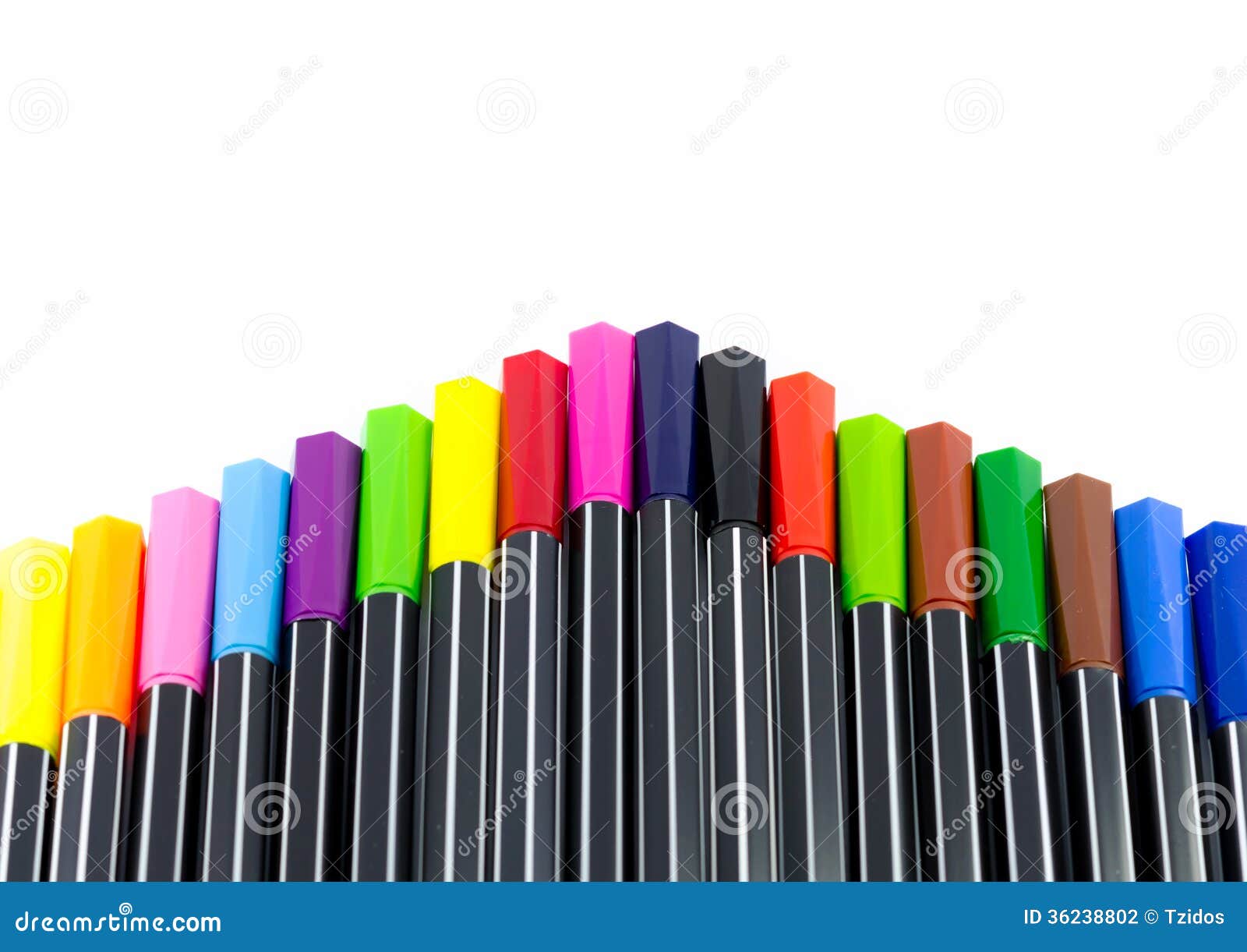 Colour Pens Isolated on White Background Stock Photo - Image of blue ...
