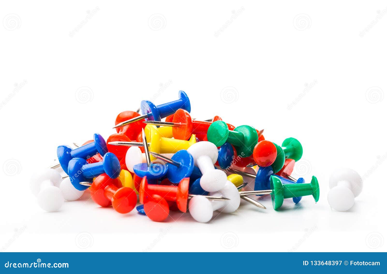 Colour Pins Isolated on White Background Stock Image - Image of color ...