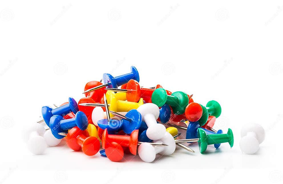 Colour Pins Isolated on White Background Stock Image - Image of color ...