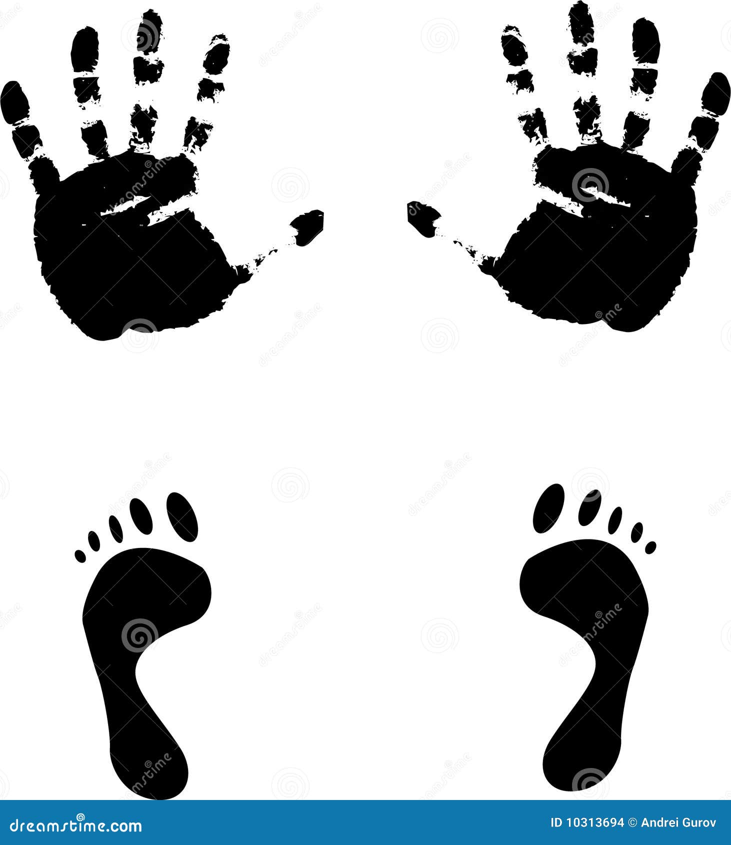 Colour Prints of Feet and Hands.Vector Stock Illustration ...