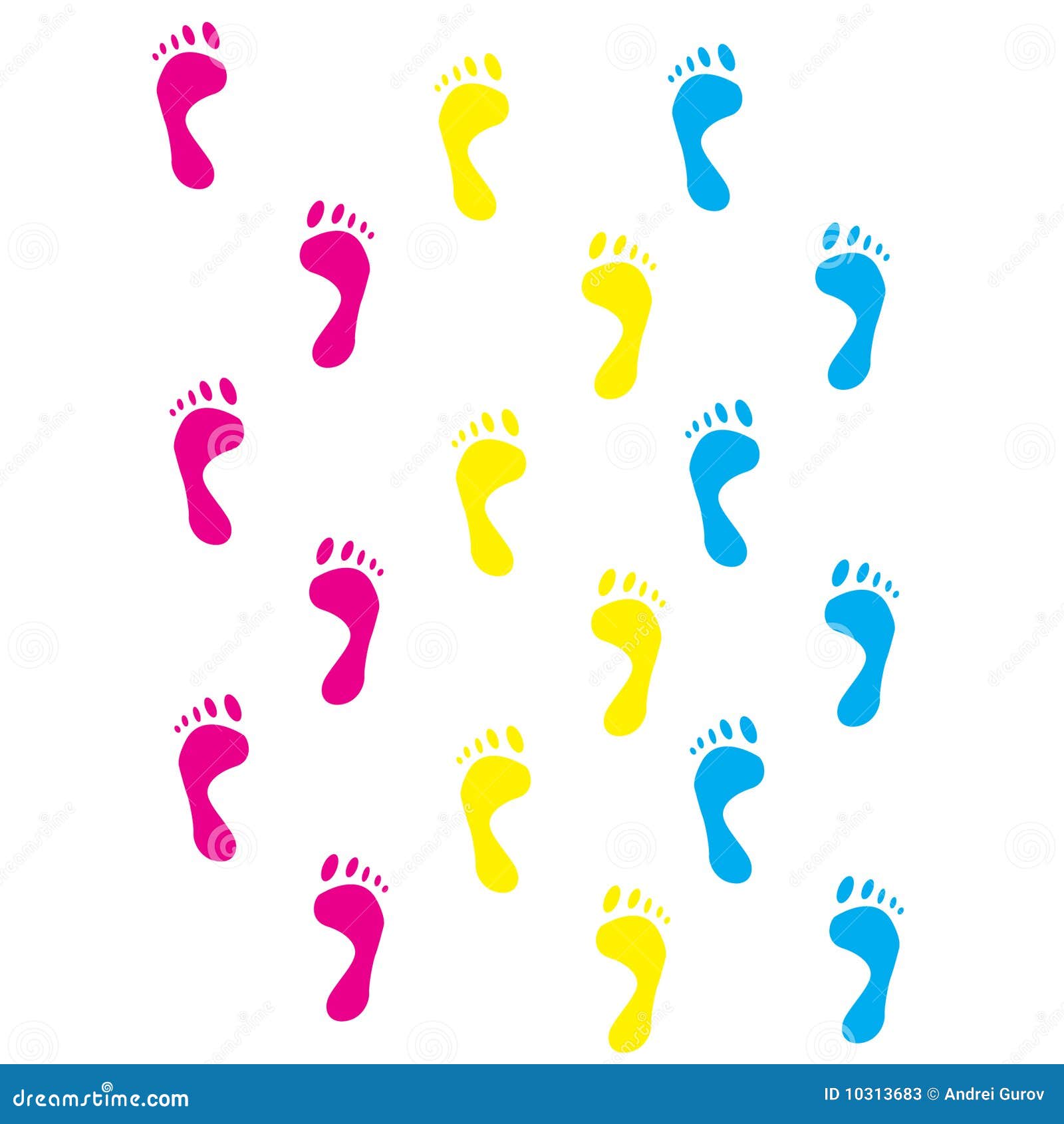 Colour Prints of Feet.Vector Illustration Stock Illustration ...