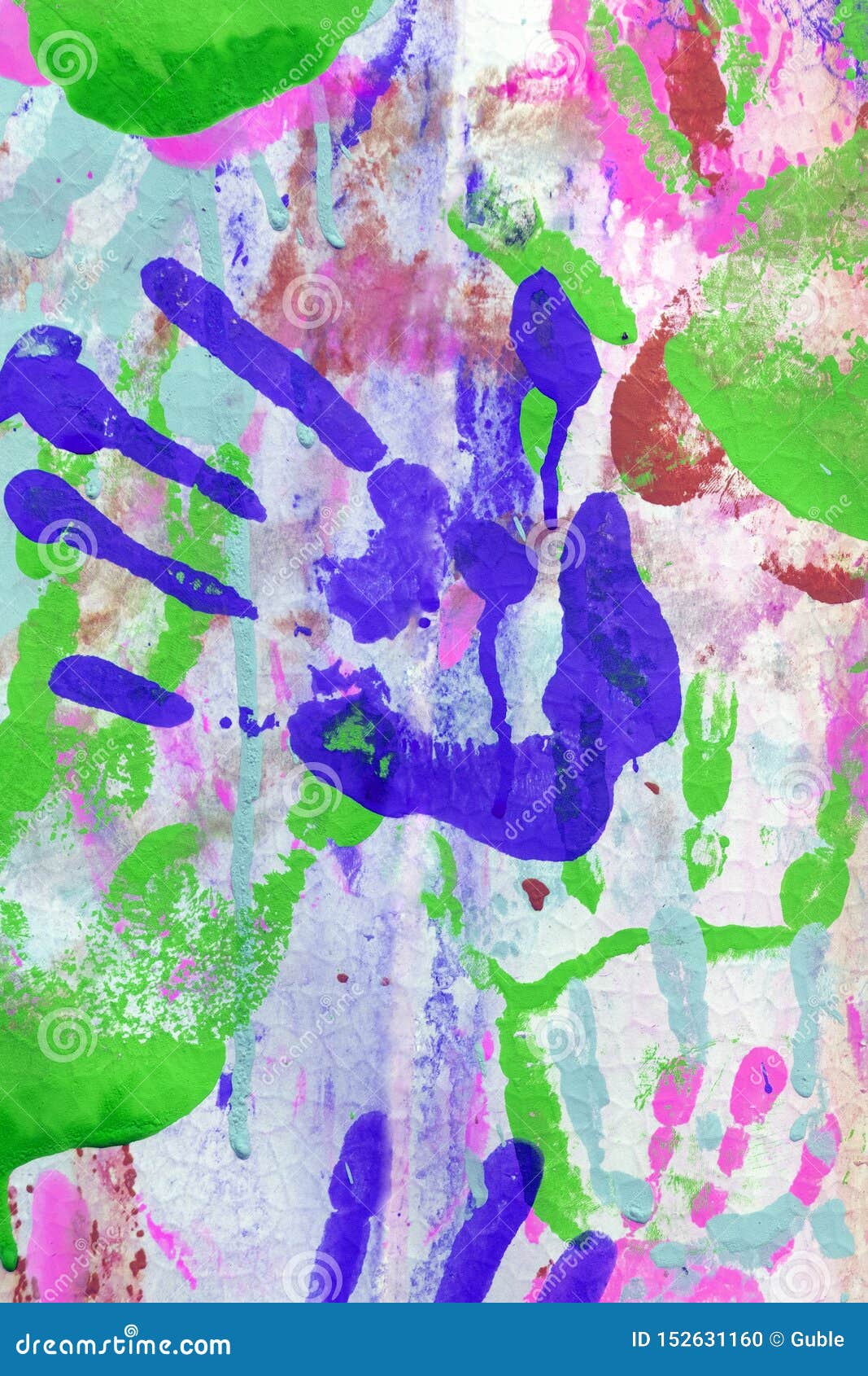 Colour Prints of Hands. Abstract Background Stock Photo - Image of blue ...