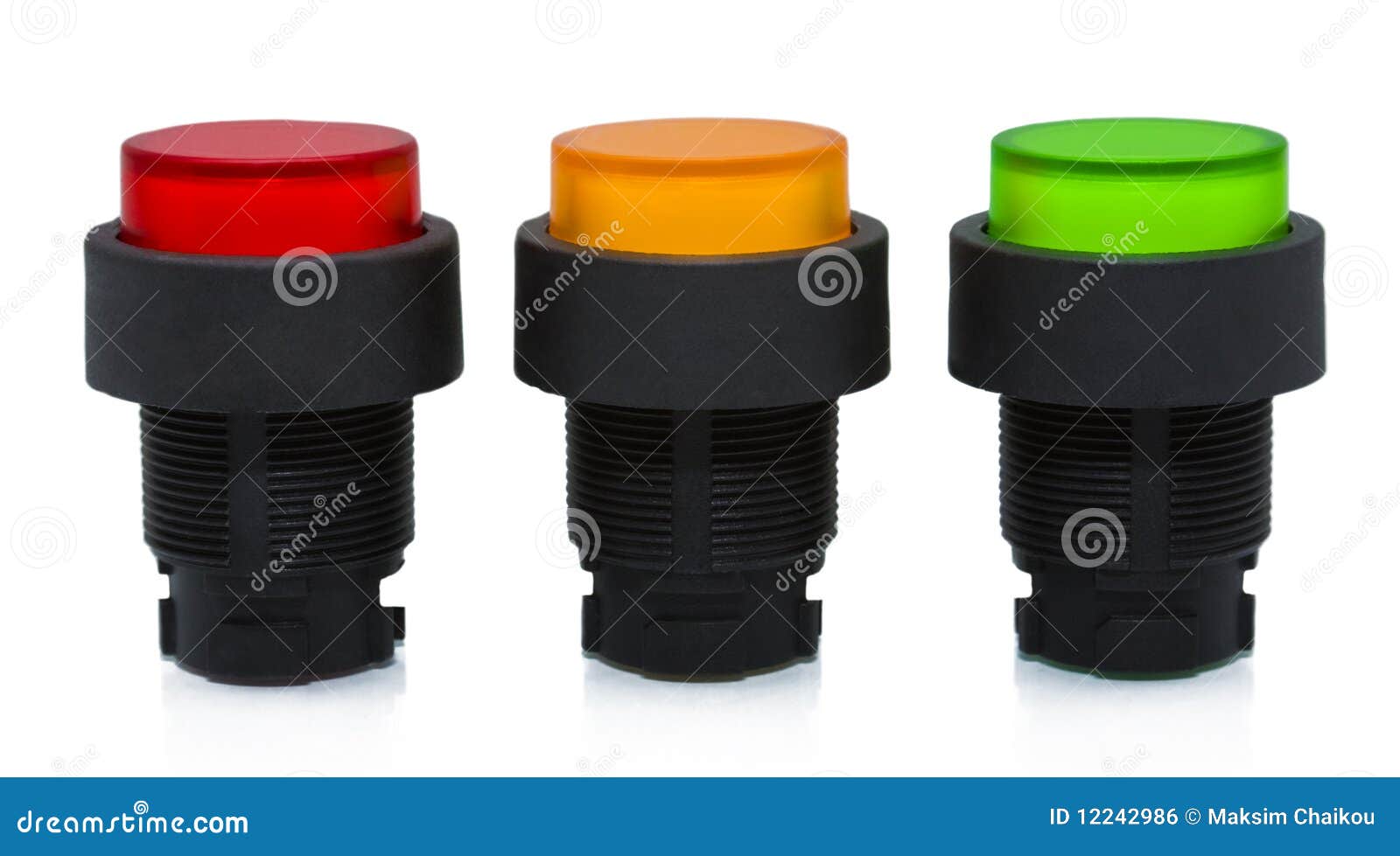Colour Push Button In Line Royalty-Free Stock Image | CartoonDealer.com ...