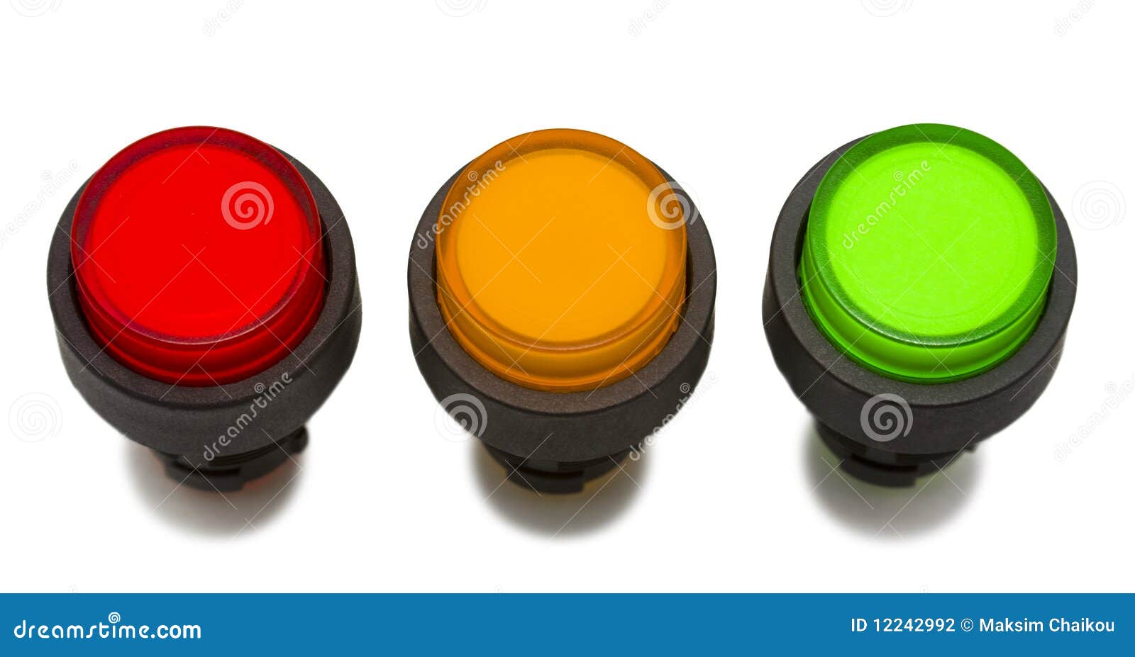 Colour Push Button In Line Royalty-Free Stock Image | CartoonDealer.com ...